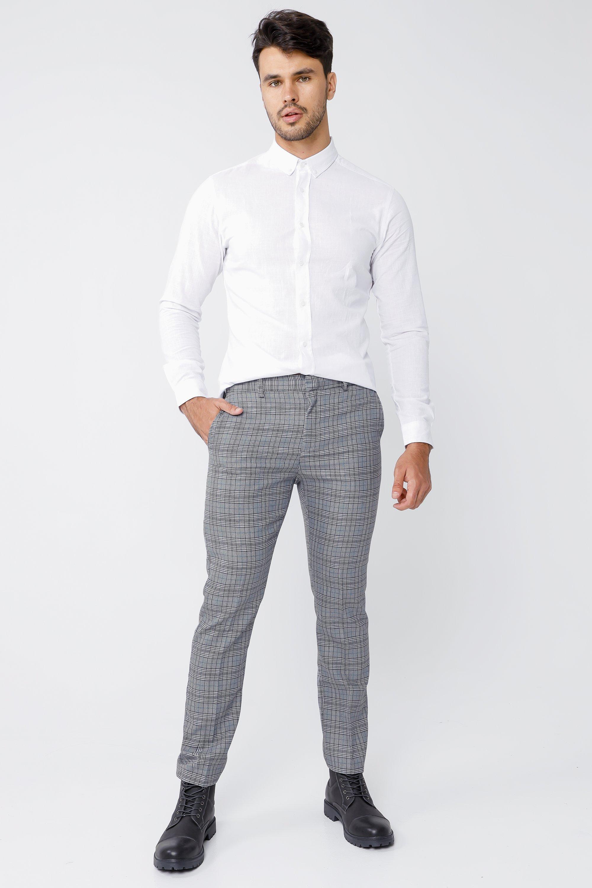 Slim Fit Check Pants