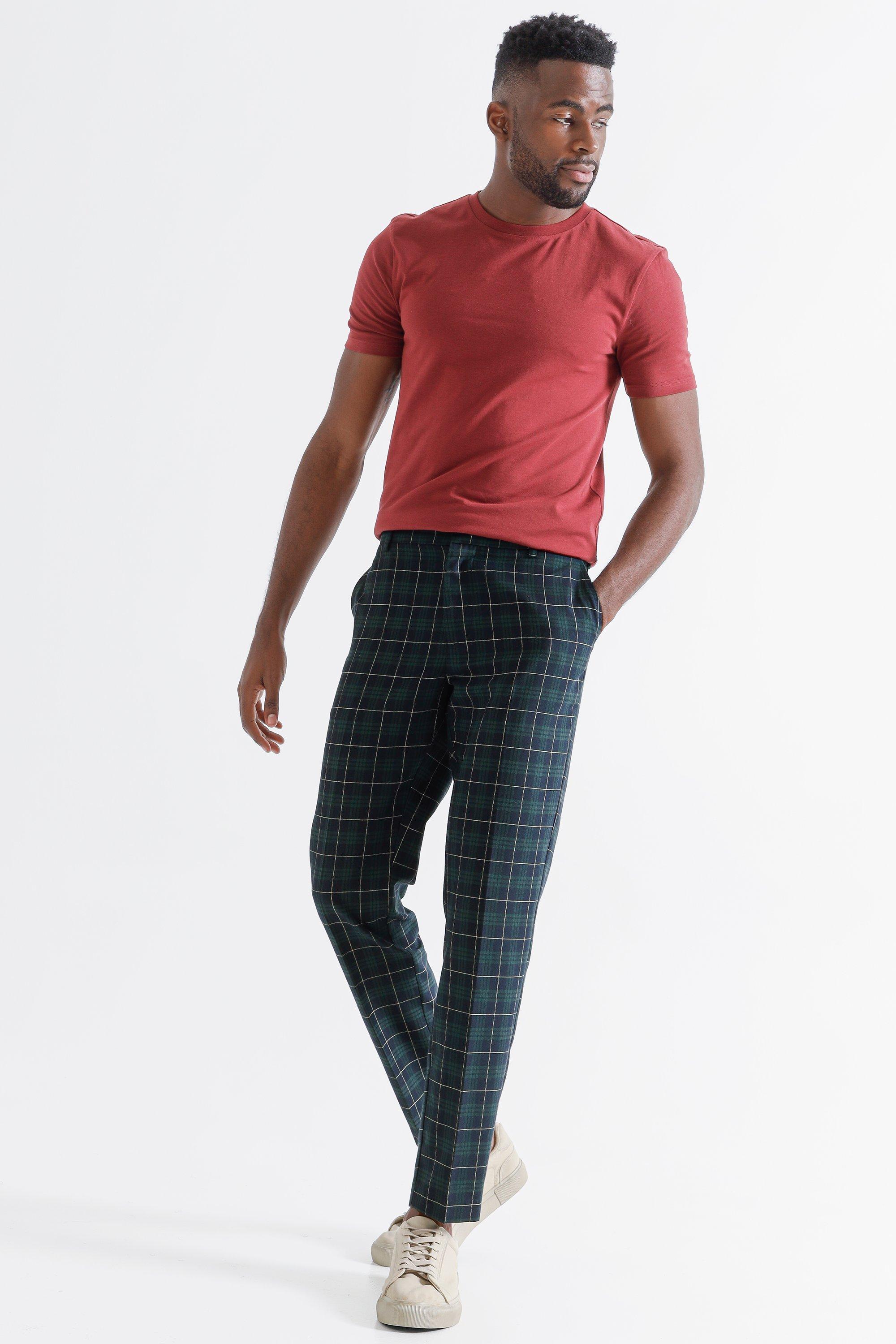 Check Slim Fit Pants