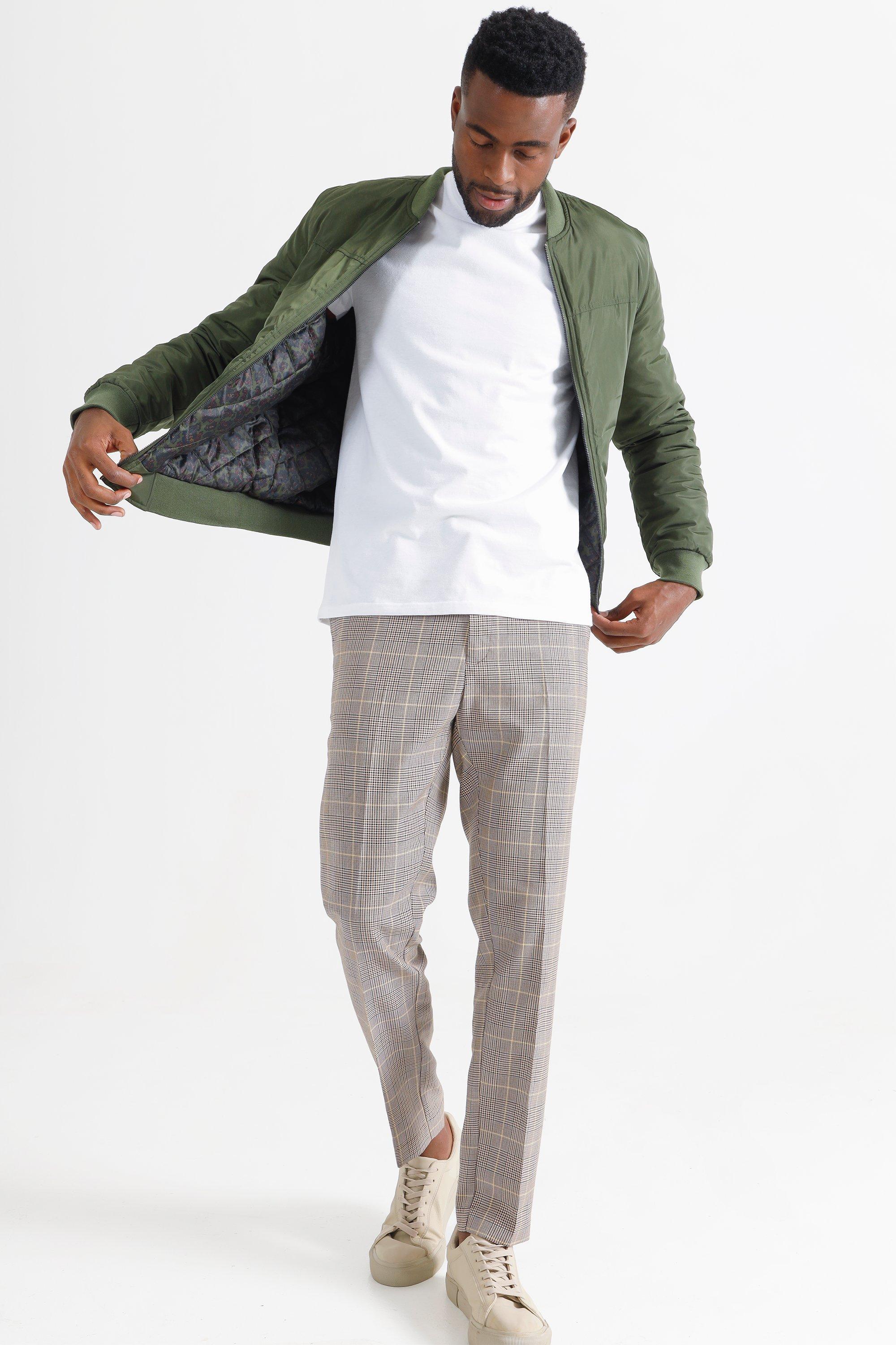 Slim Fit Check Pants