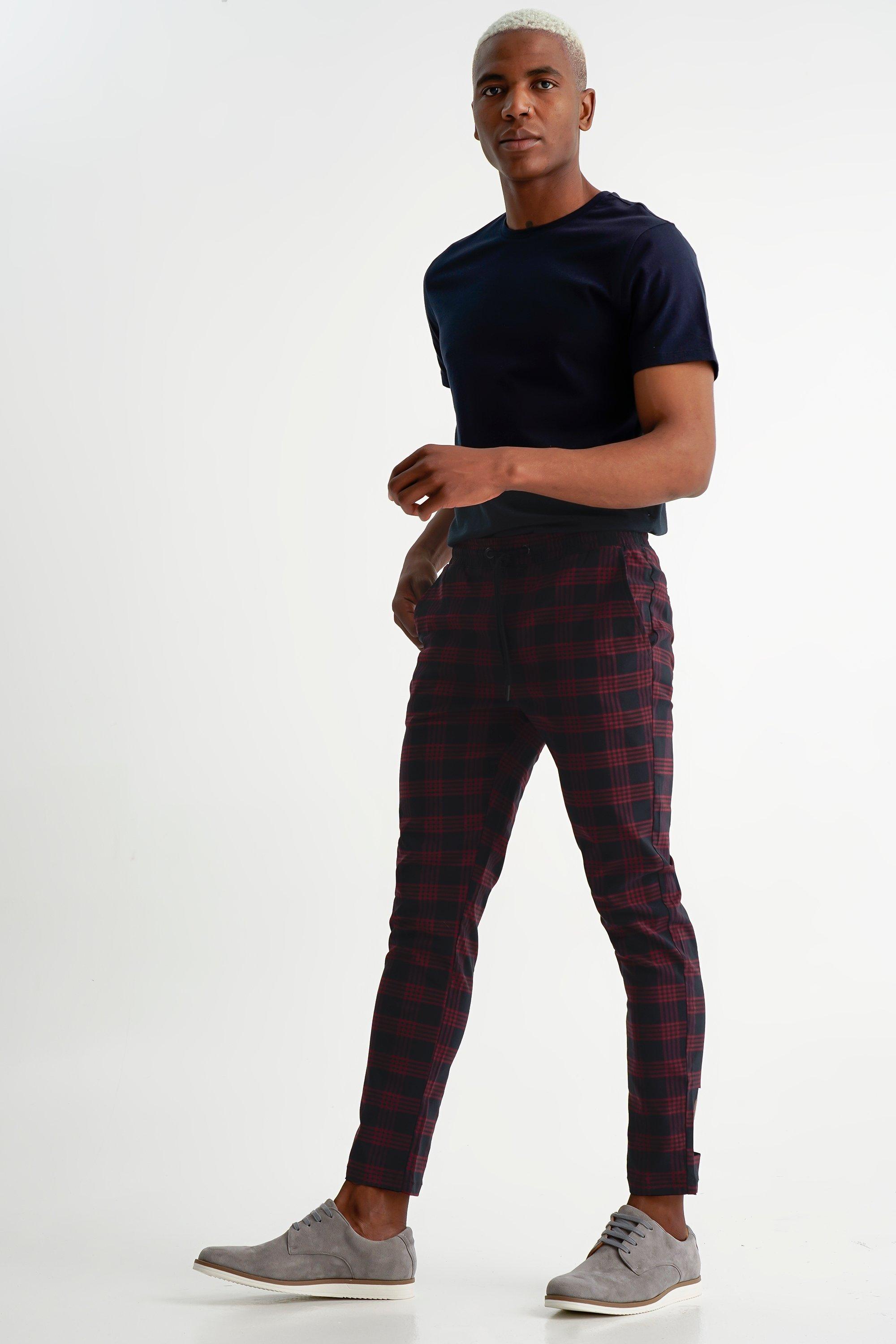 Check Slim Fit Pants