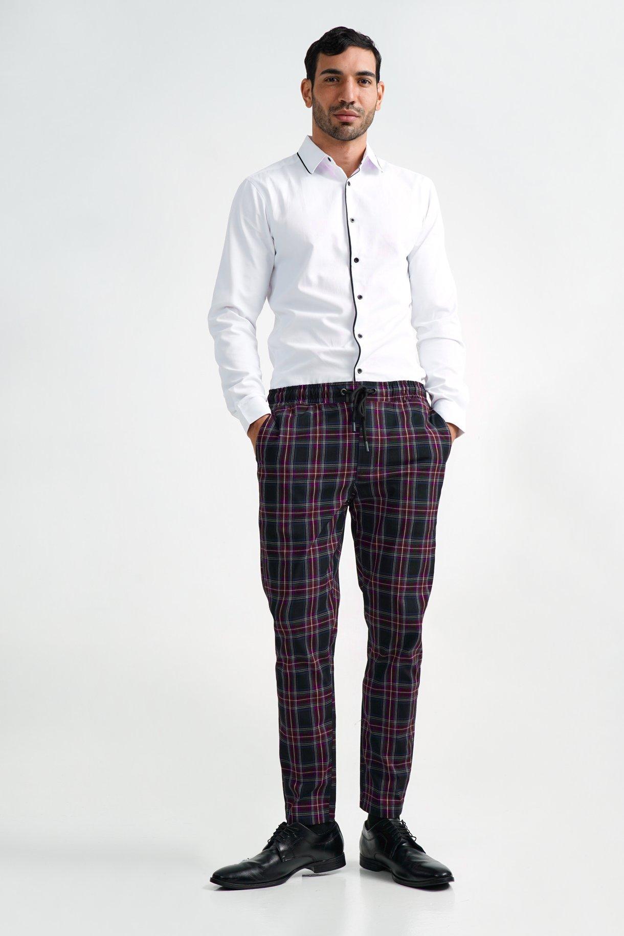 Check Slim Fit Pants