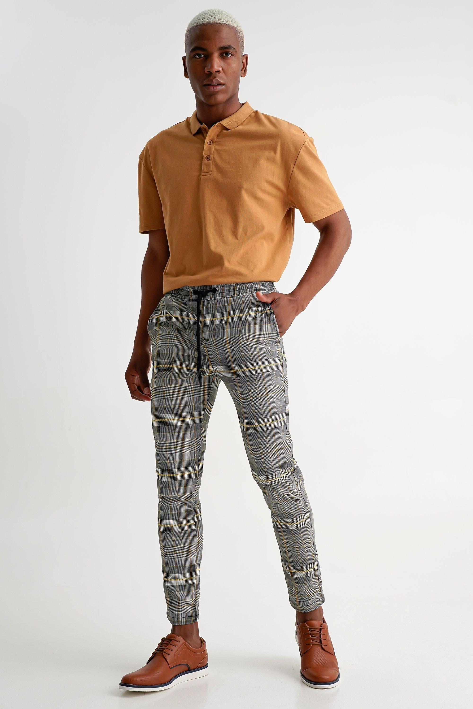 Check Slim Fit Pants