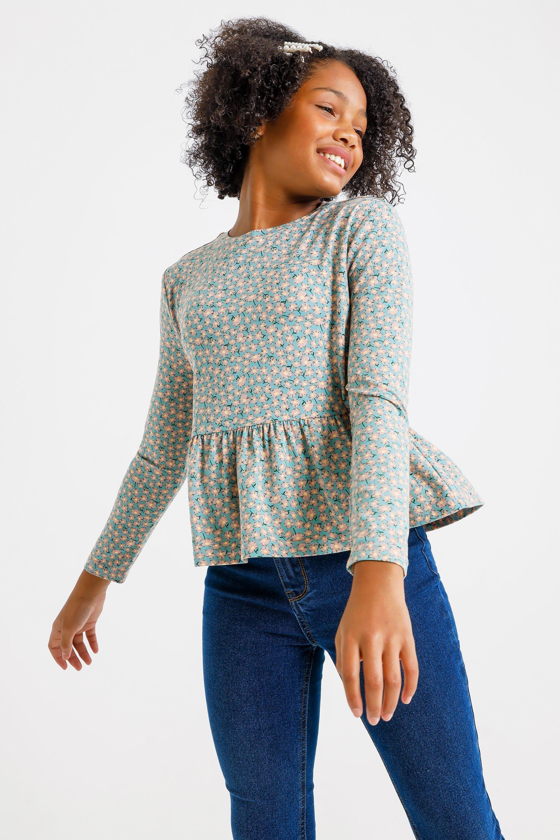 Floral Print Peplum Top