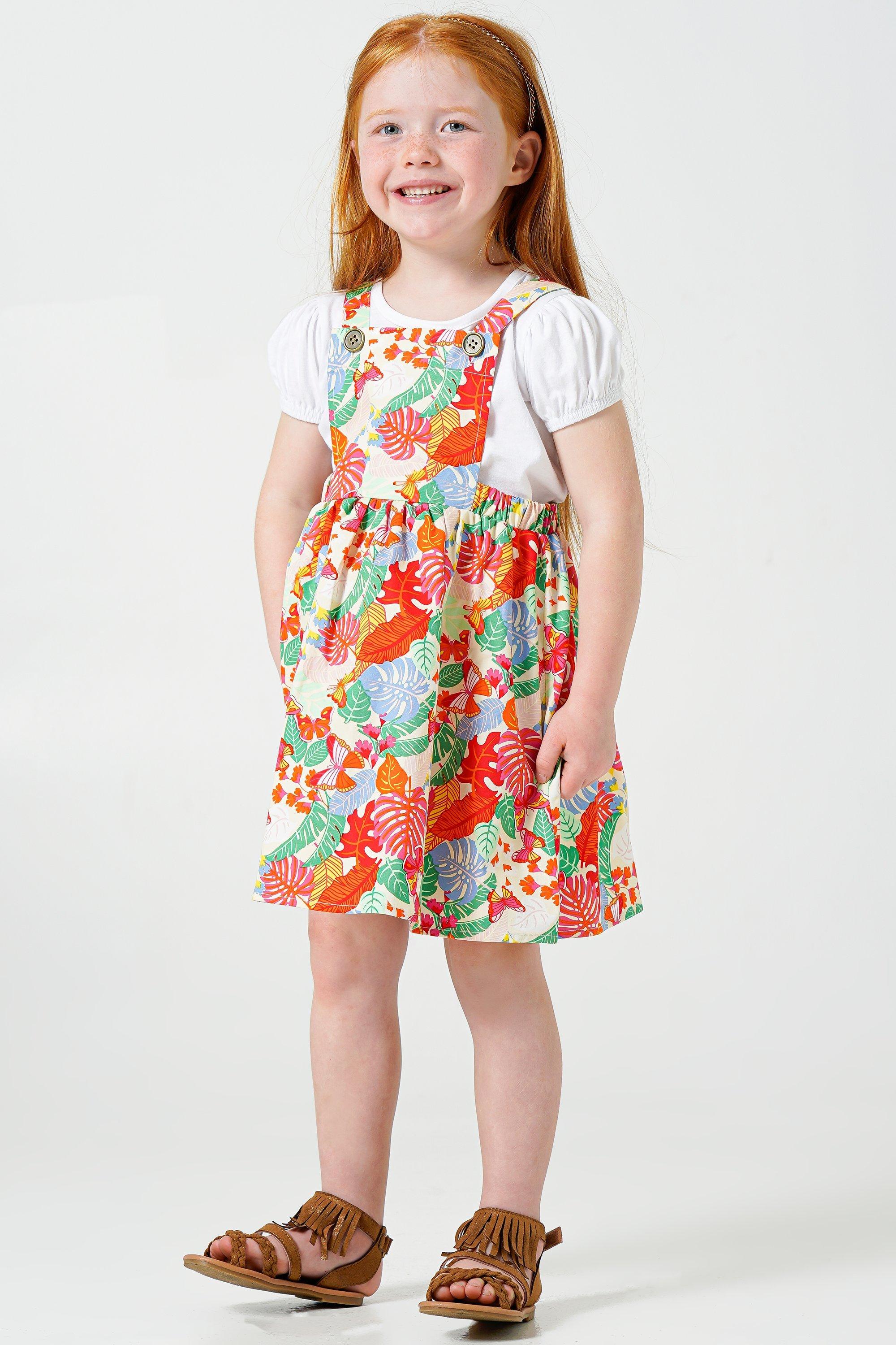 Printed Pinafore Dress