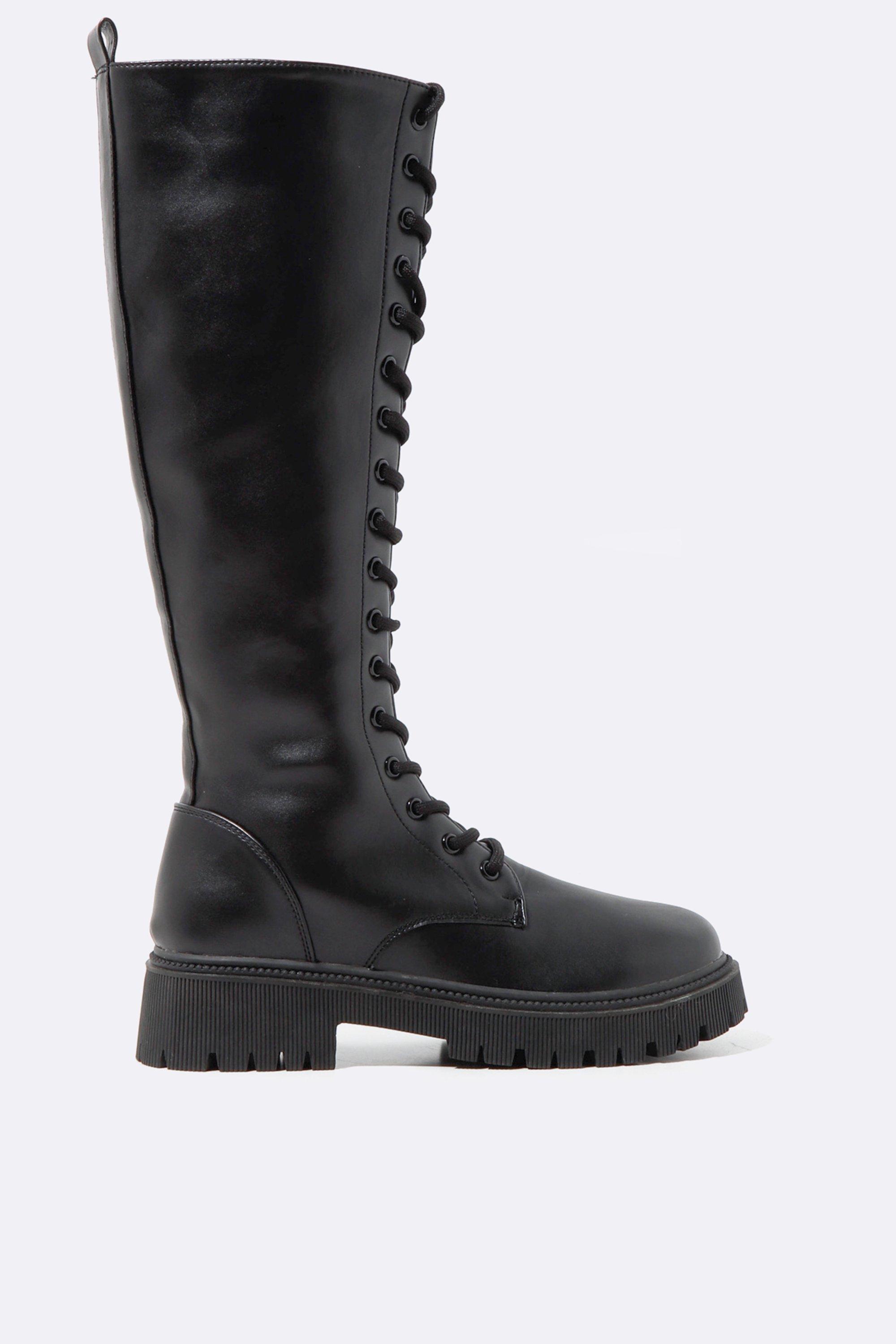 Lace Up High Leg Boot