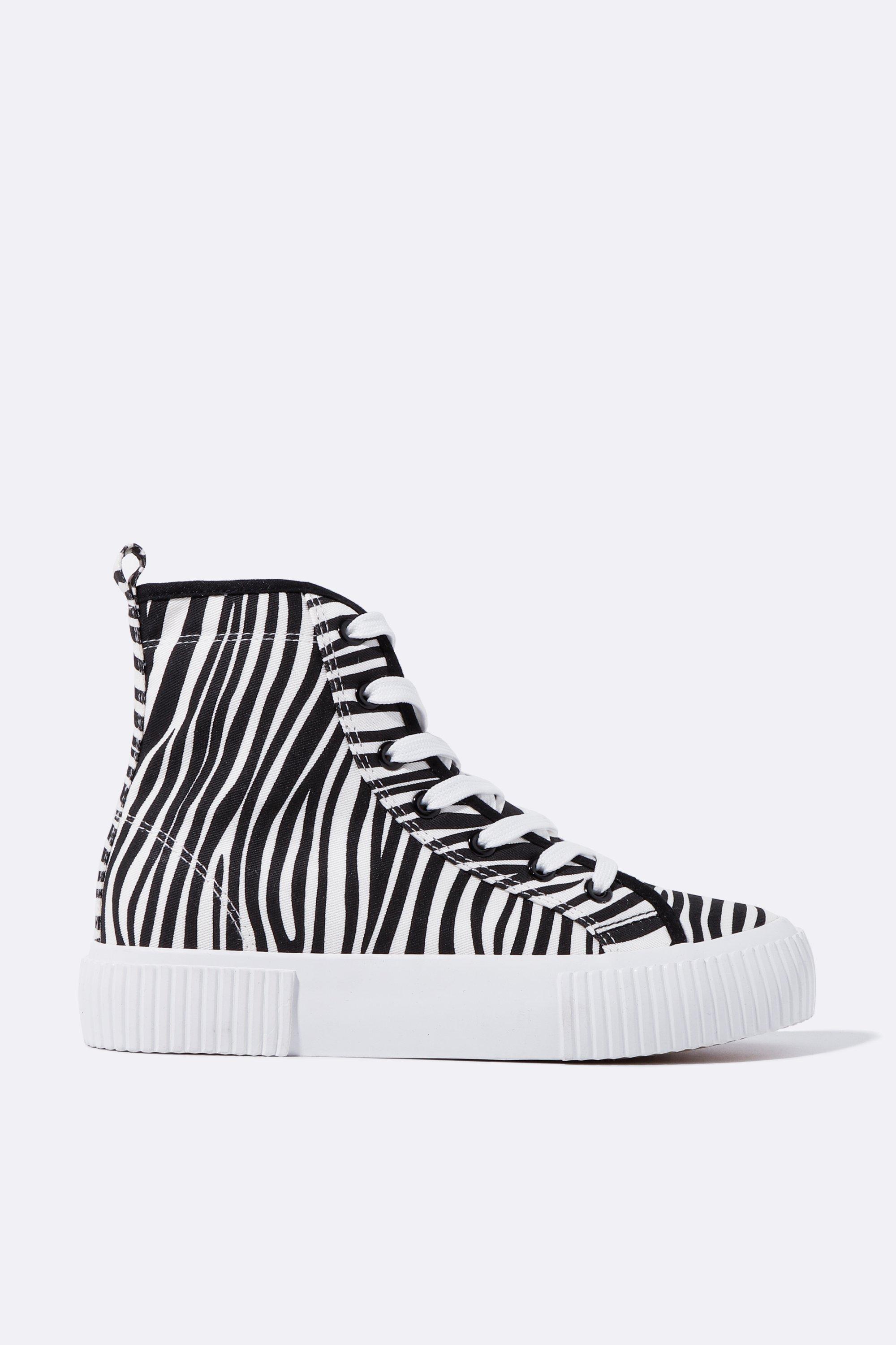 Zebra Pattern High Top Sneaker
