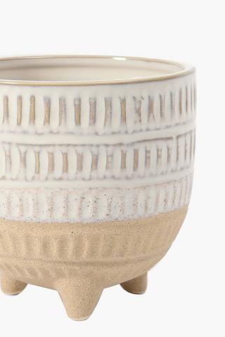Ceramic Glaze Footed Planter, 14x13cm