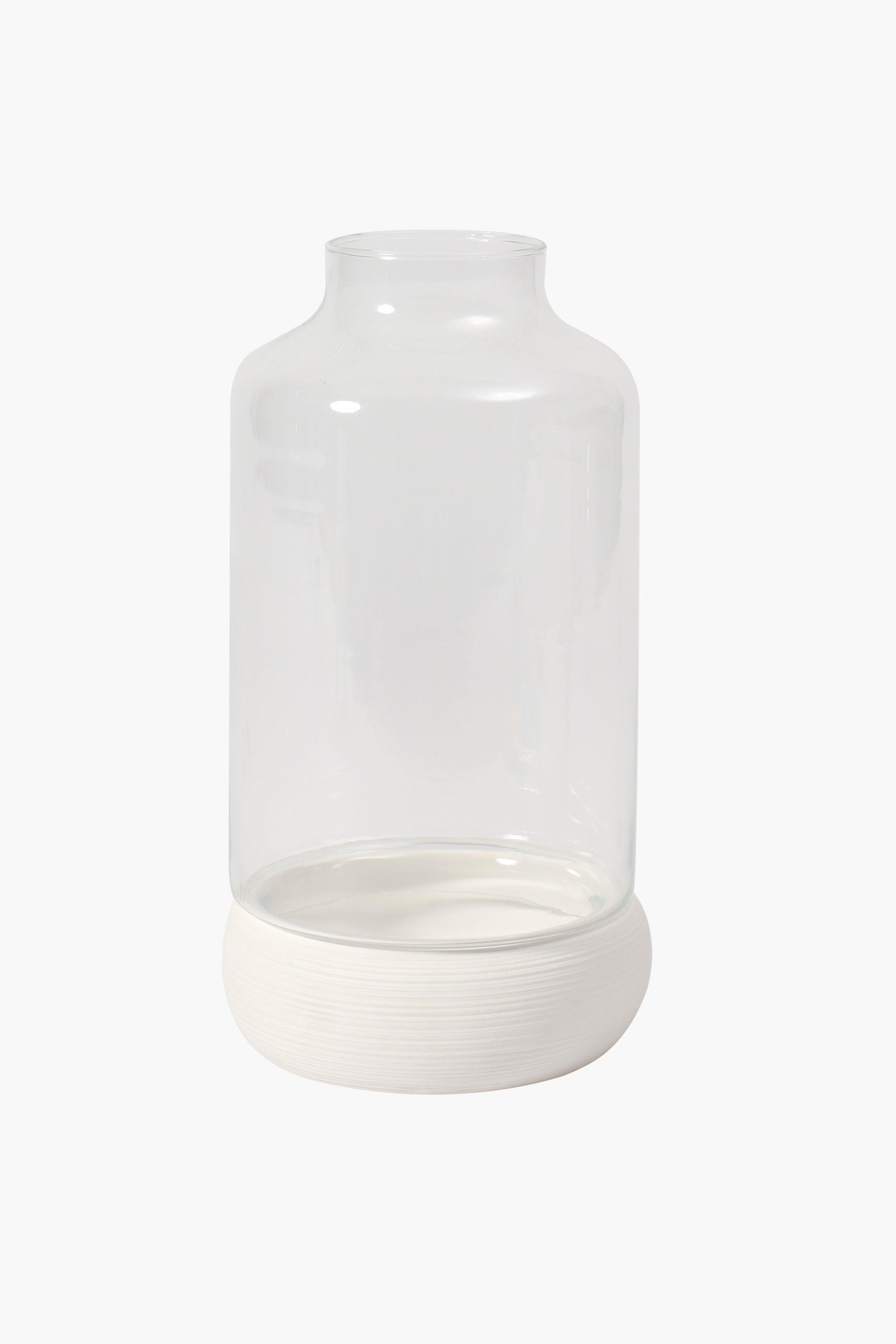 Ceramic Base Glass Hurricane, 17x33cm