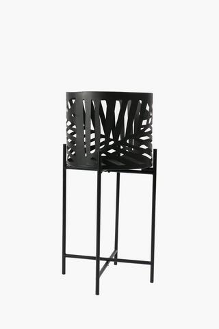 Leaf Cut Standing Planter, 25x54cm