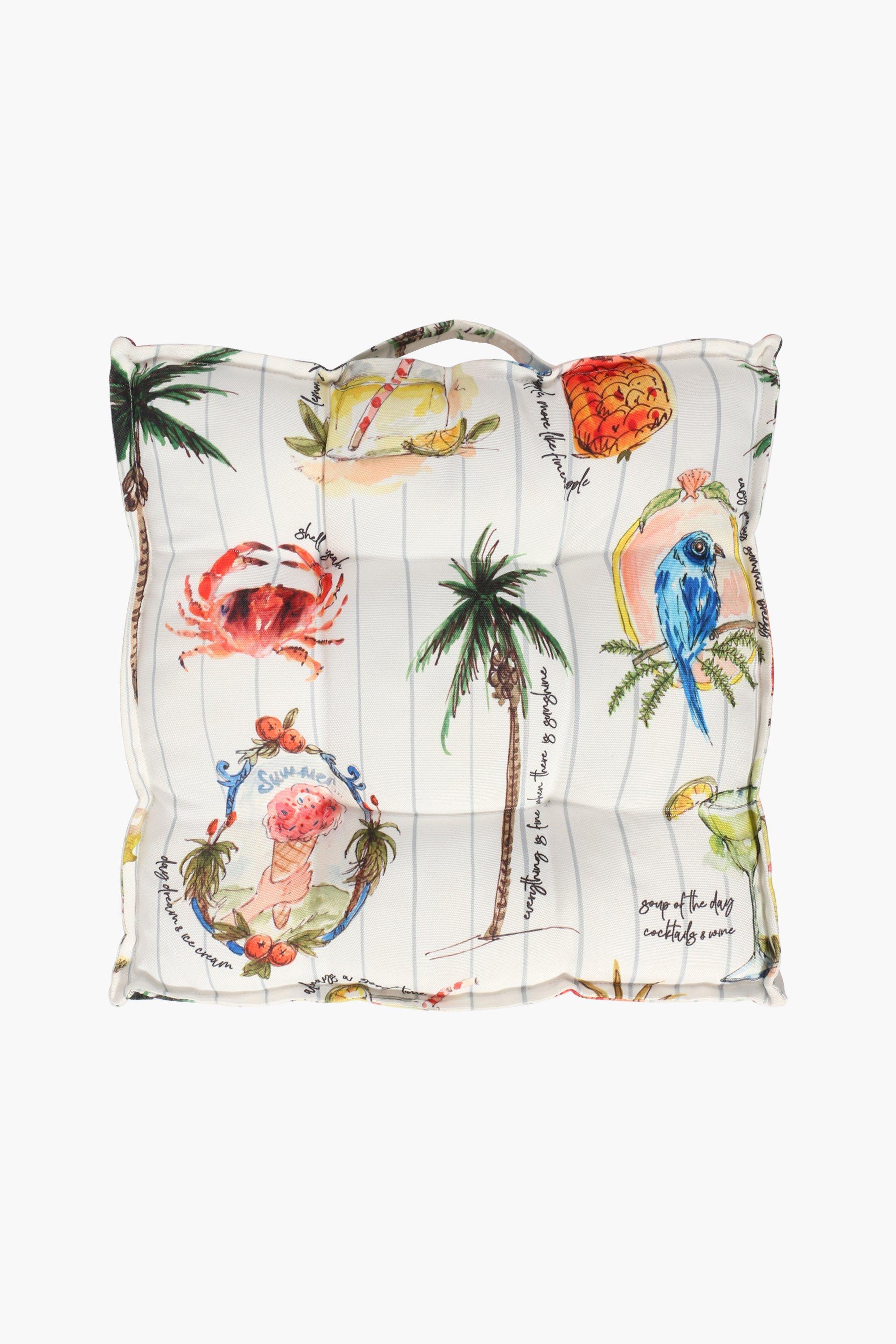 Printed Box Chair Pad, 42x42cm