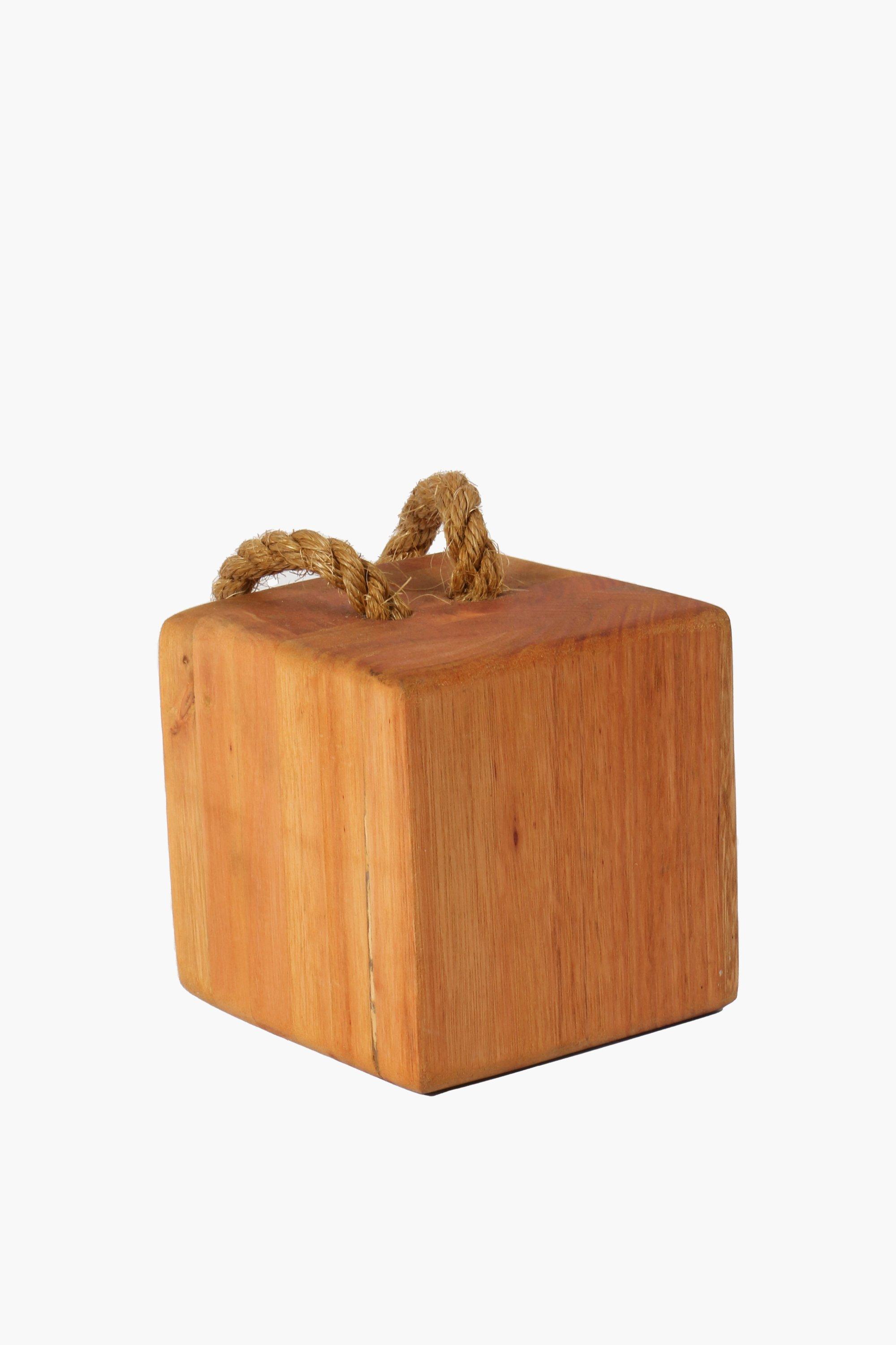 Doorstop Square Wood With Rope Handle 17kg