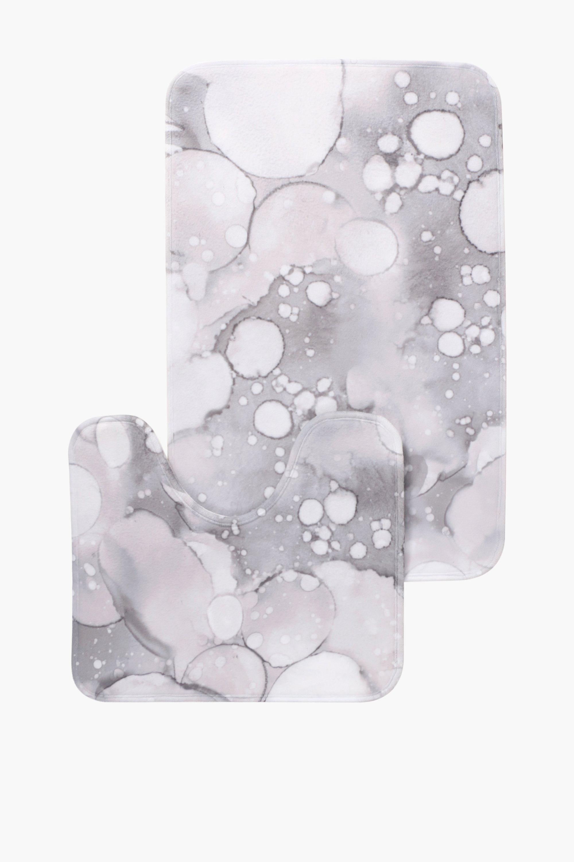 2 Piece Printed Abstract Bath Mat Set