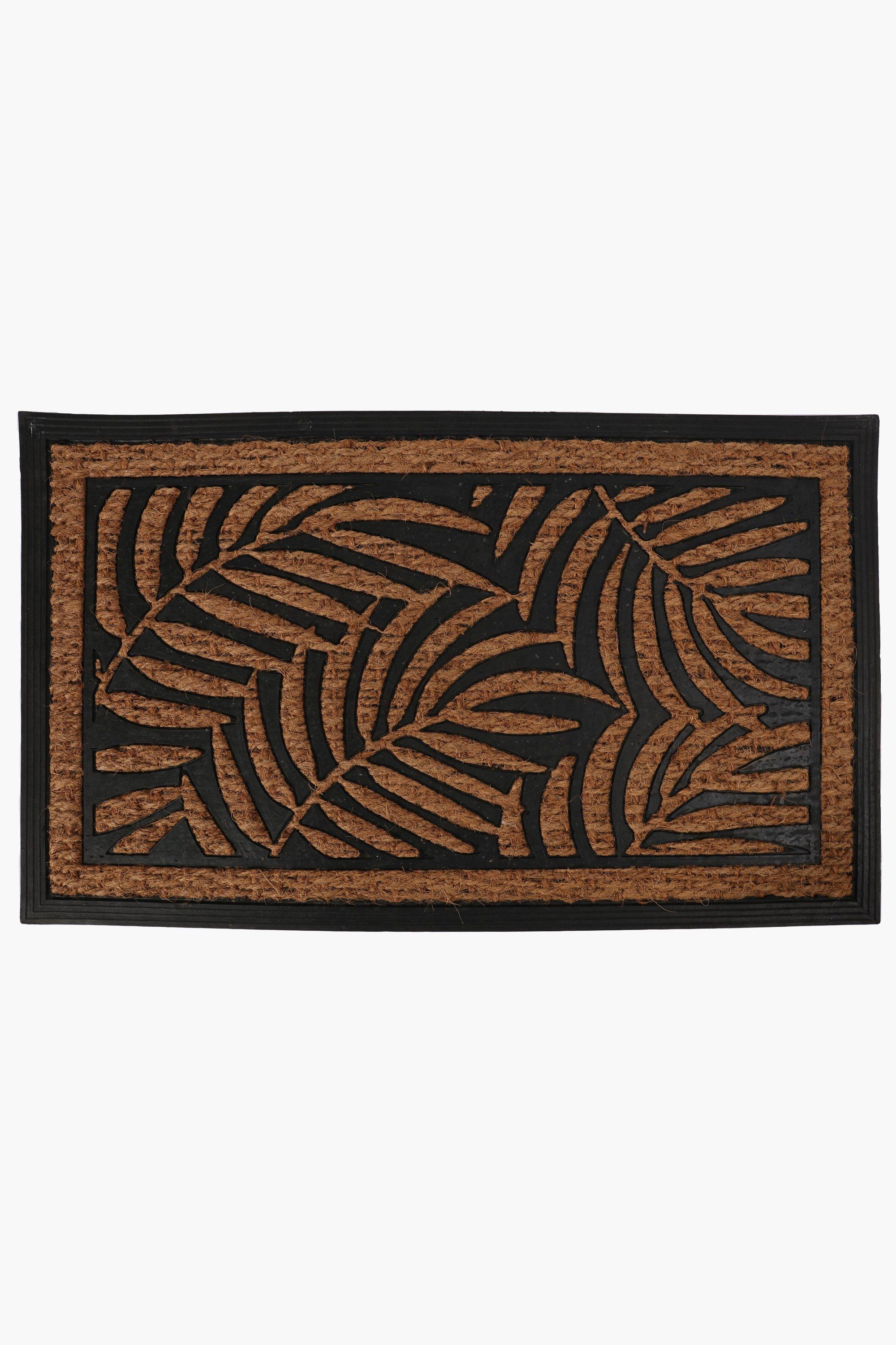 Coir And Rubber Leaf Door Mat, 45x75cm