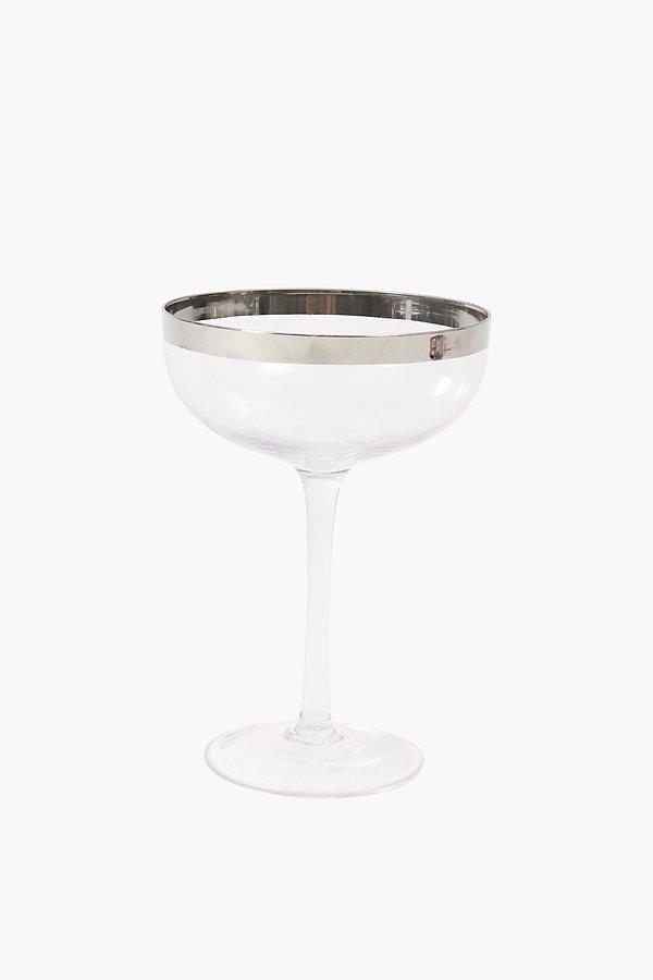 Metallic Rim Champagne Glass