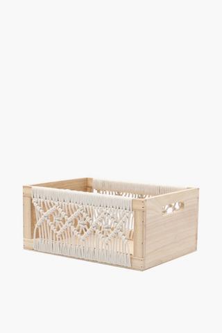 Macrame Utility Crate, Medium