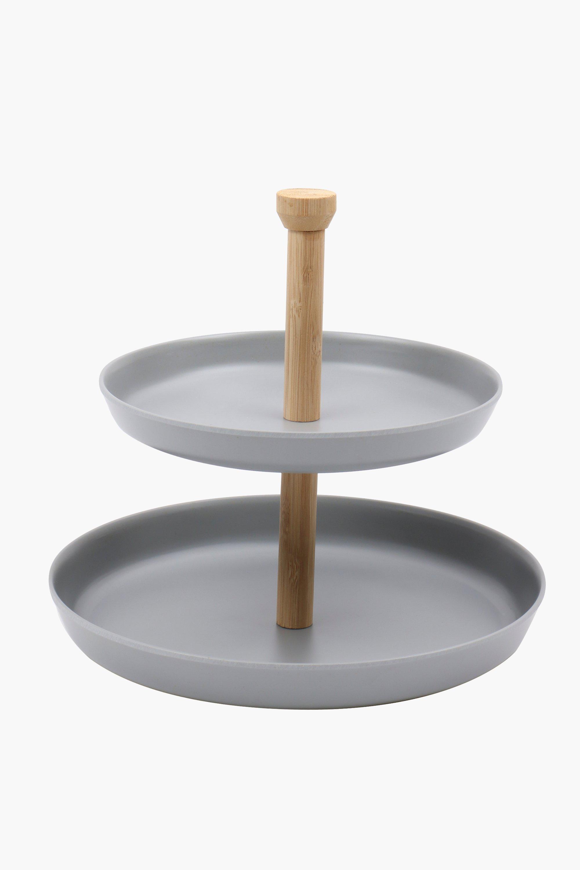 2 Tier Bamboo Cake Stand