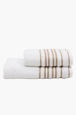 Linen Textured Border Cotton Bath Sheet