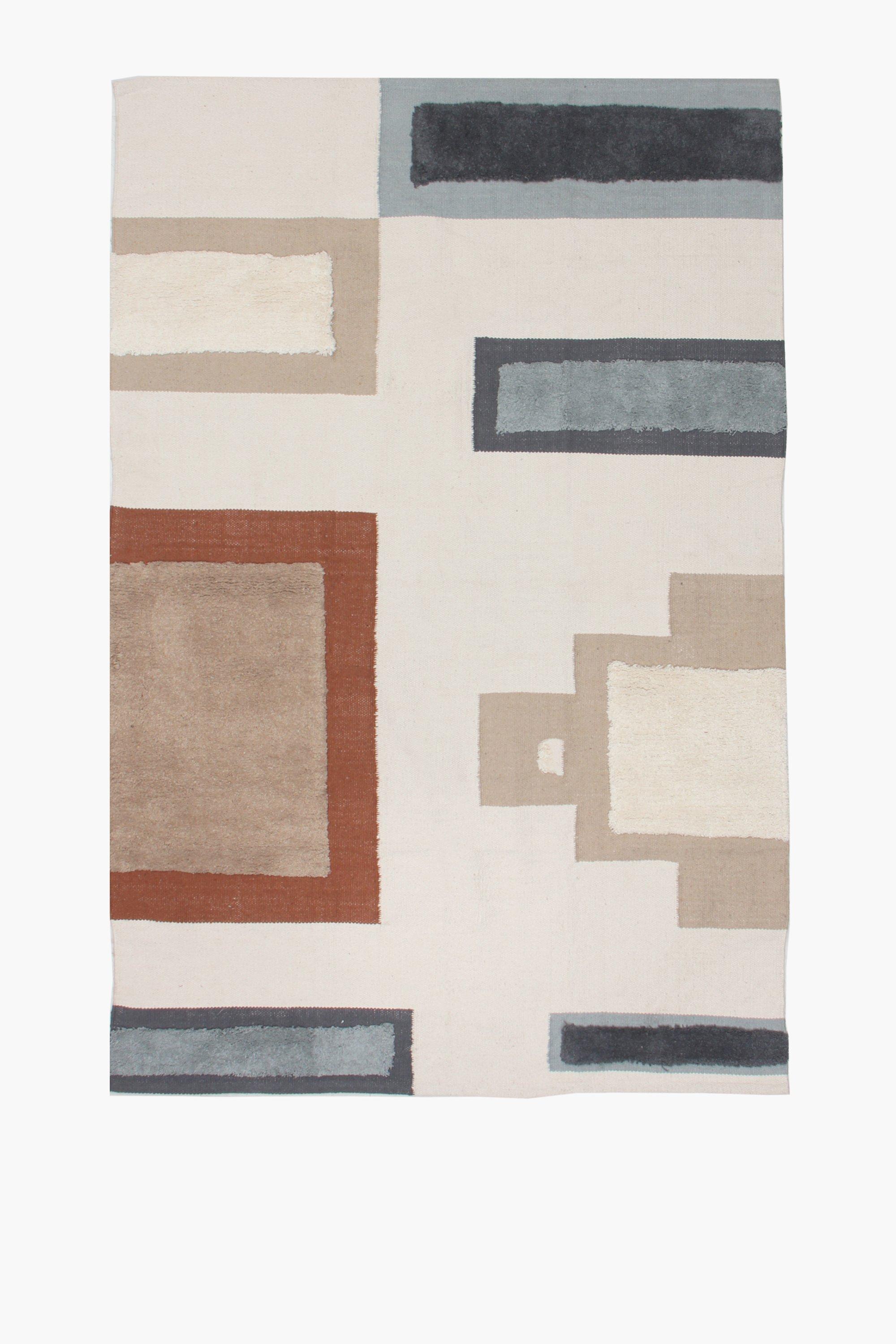 Jacquard Block Abstract Rug, 120x180cm