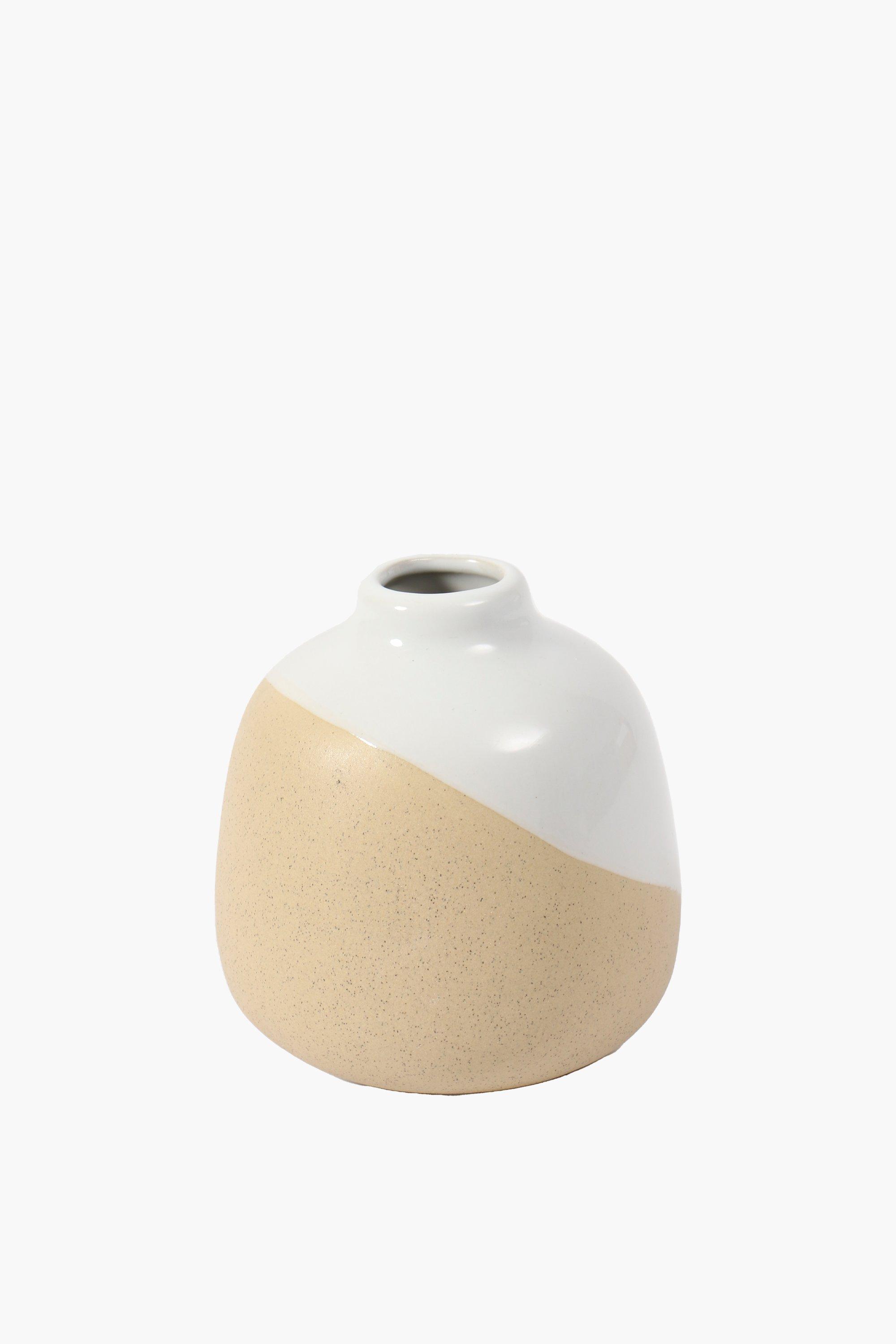 Textured Slip Ceramic Vase, 10x10cm