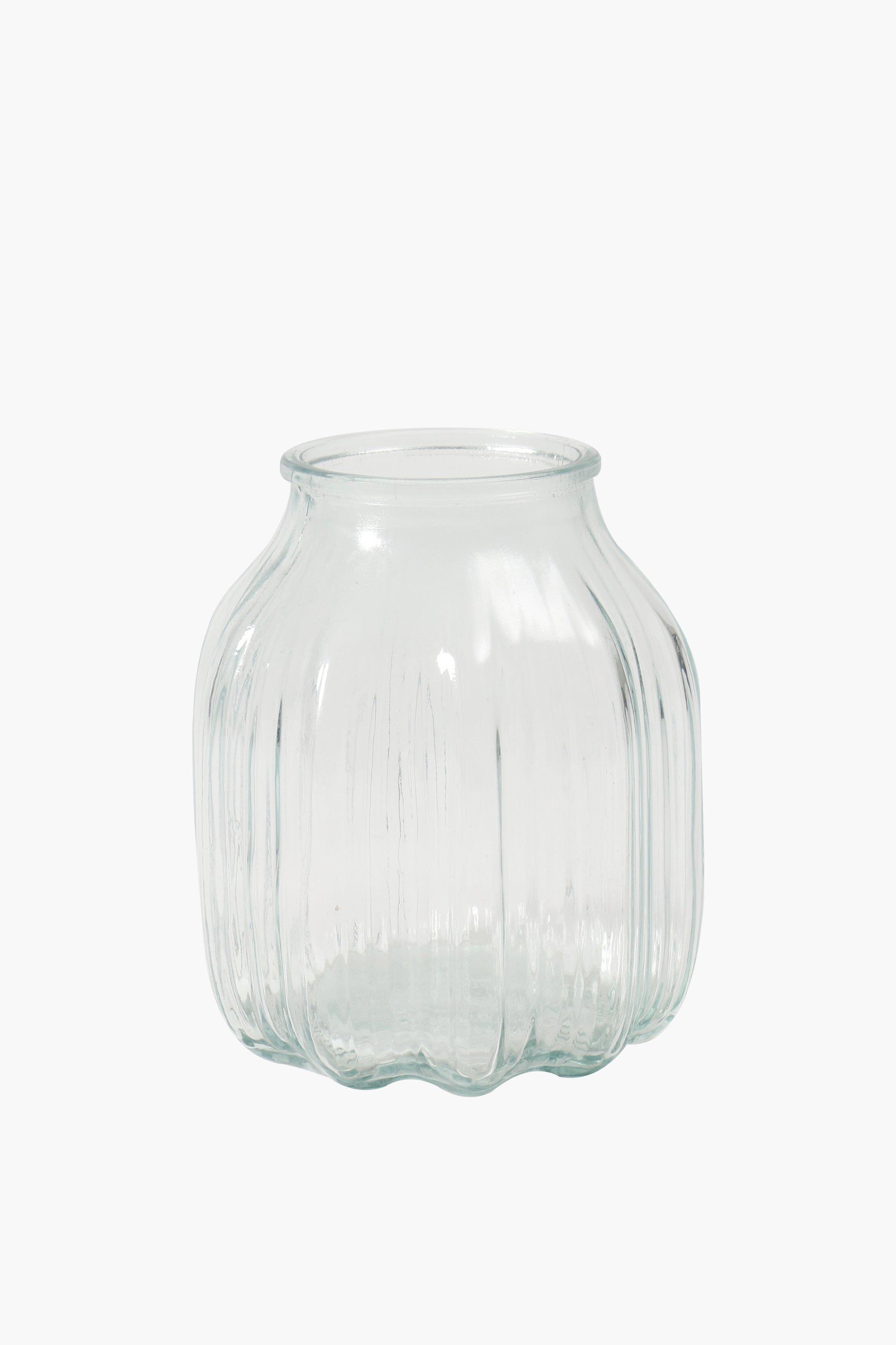 Chevron Glass Vase, 17x10cm