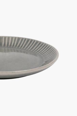 Ribbed Edge Stoneware Dinner Plate