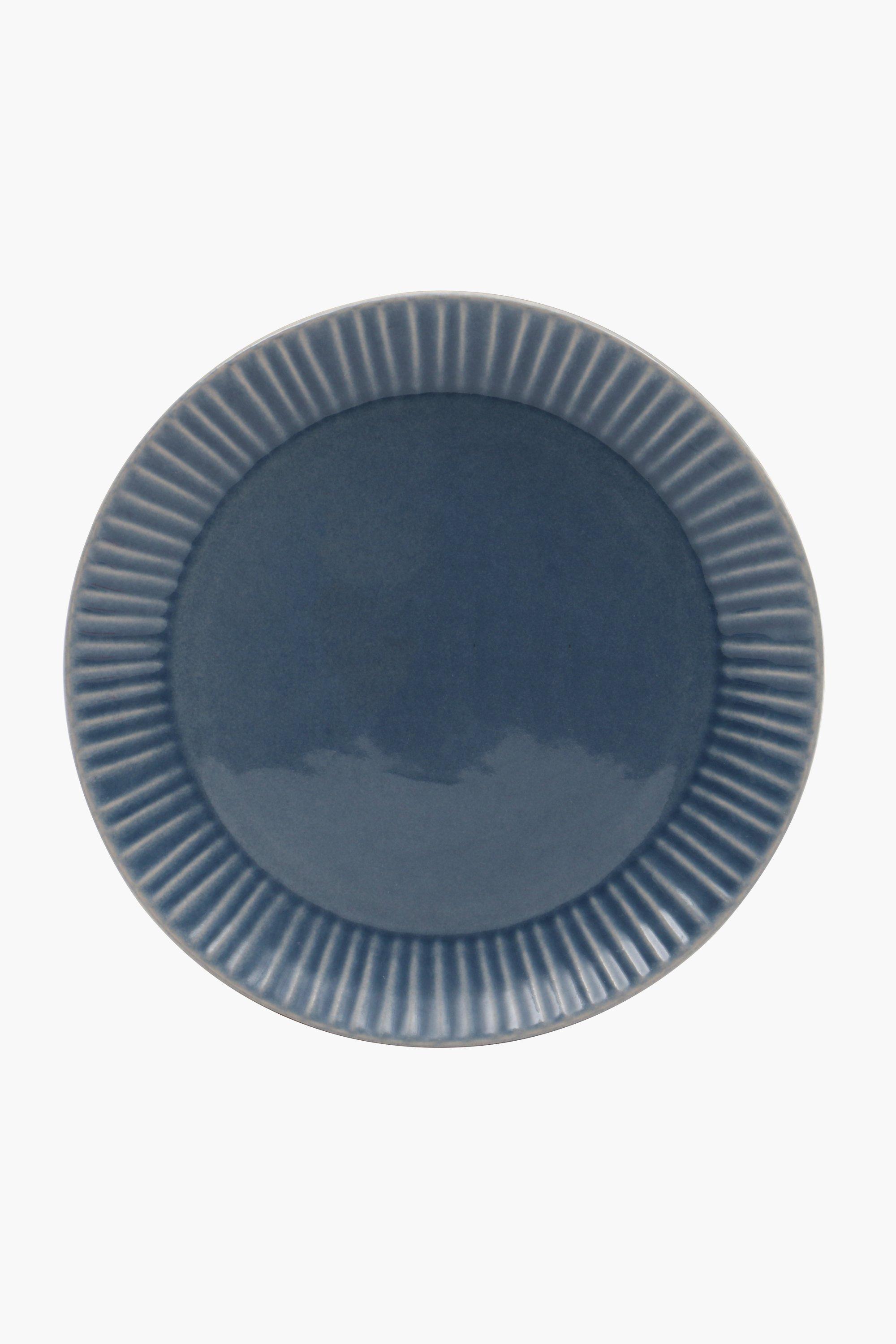 Ribbed Edge Stoneware Dinner Plate