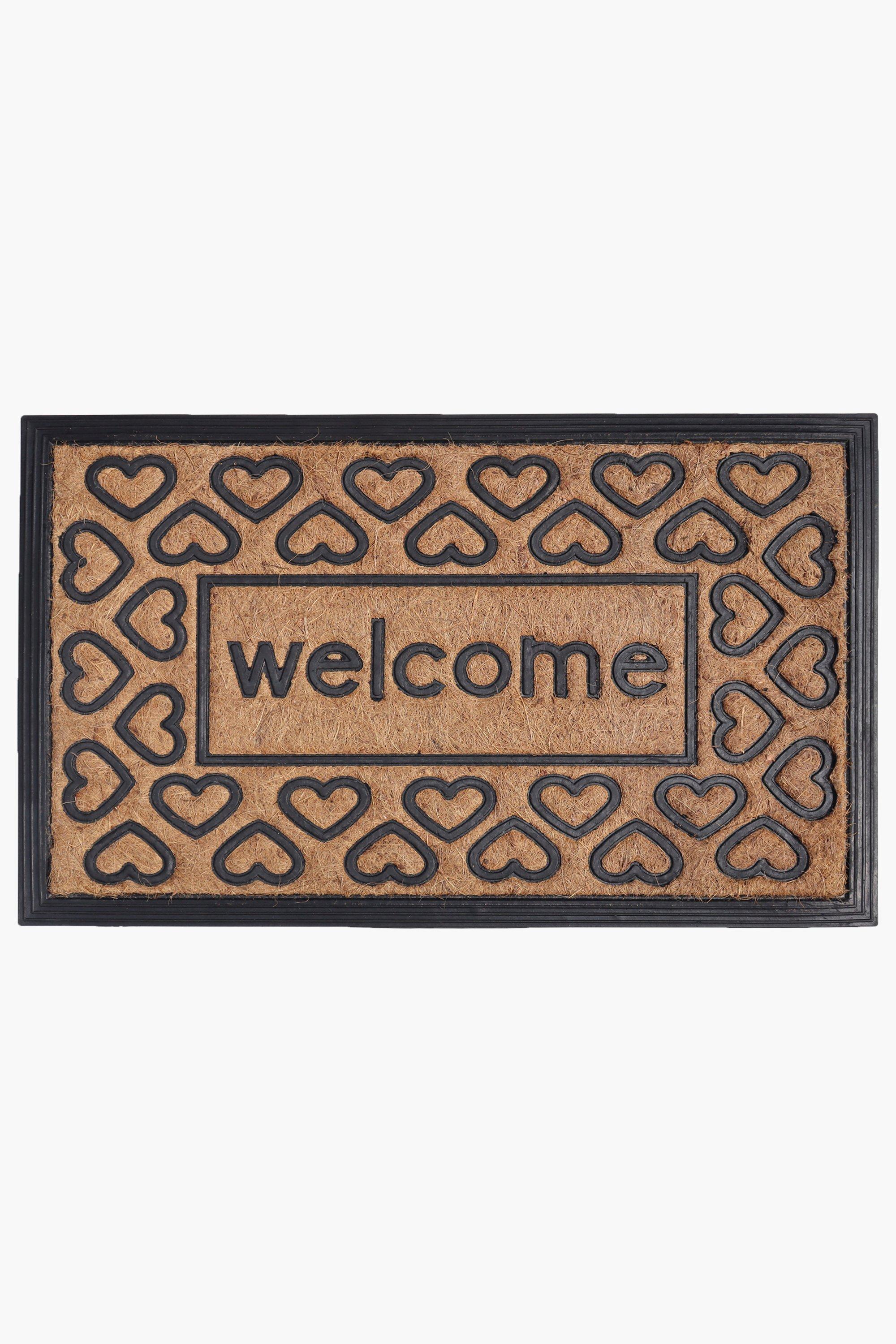Coir And Rubber Script Door Mat 40x60cm