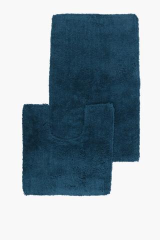 2 Piece Cotton Tufted Bath Mat Set
