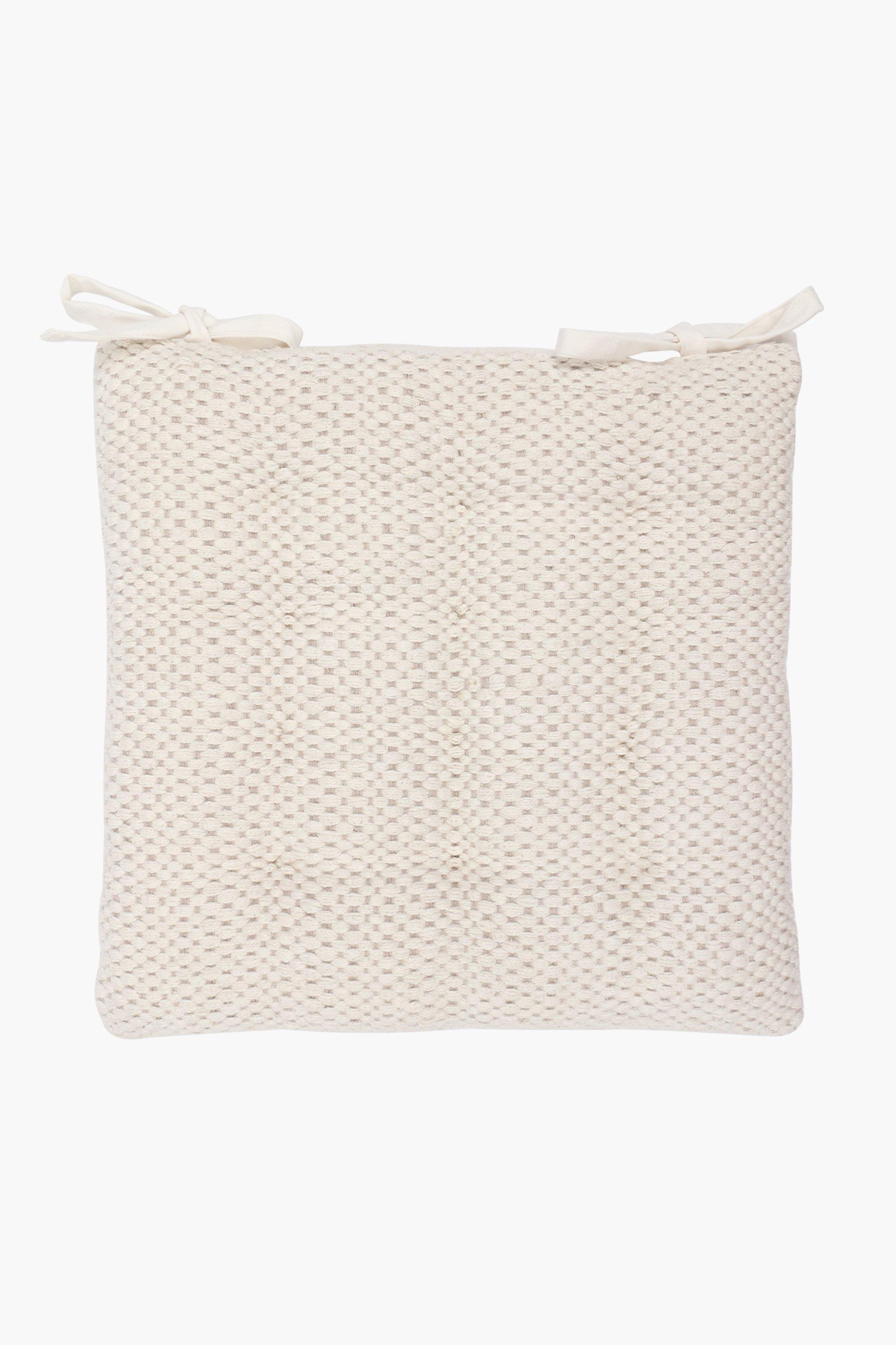 Textured Cotton Chair Pad, 40x40cm