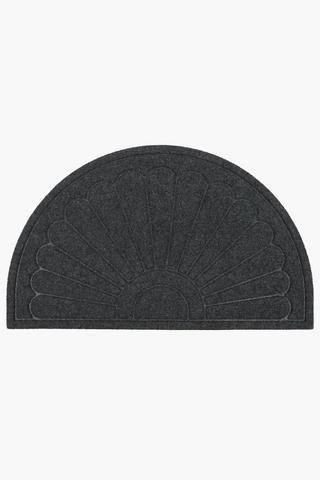 Polyester Sunburst Halfmoon Door Mat, 45x75cm