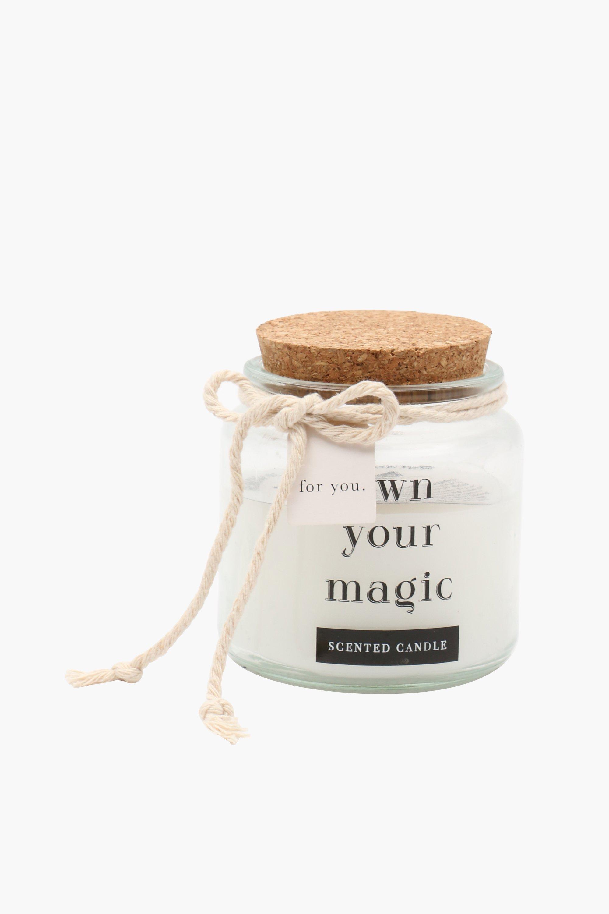 Magic Script Glass Candle, 10x11cm