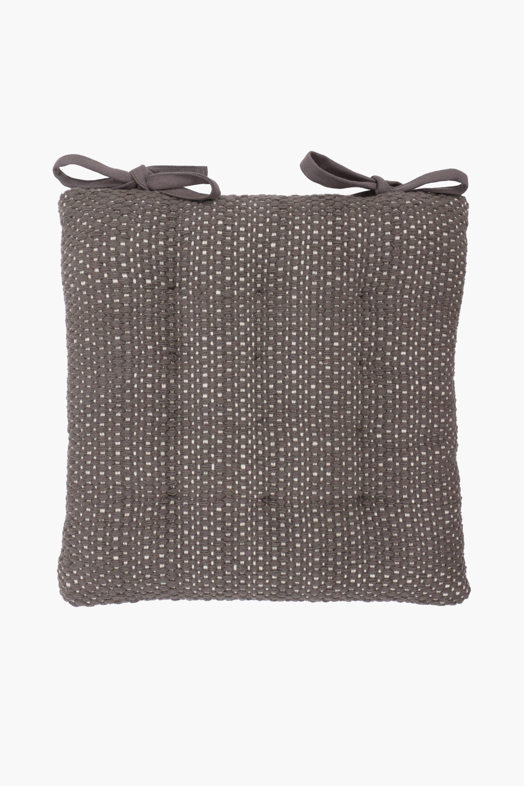 Textured Cotton Chair Pad, 40x40cm