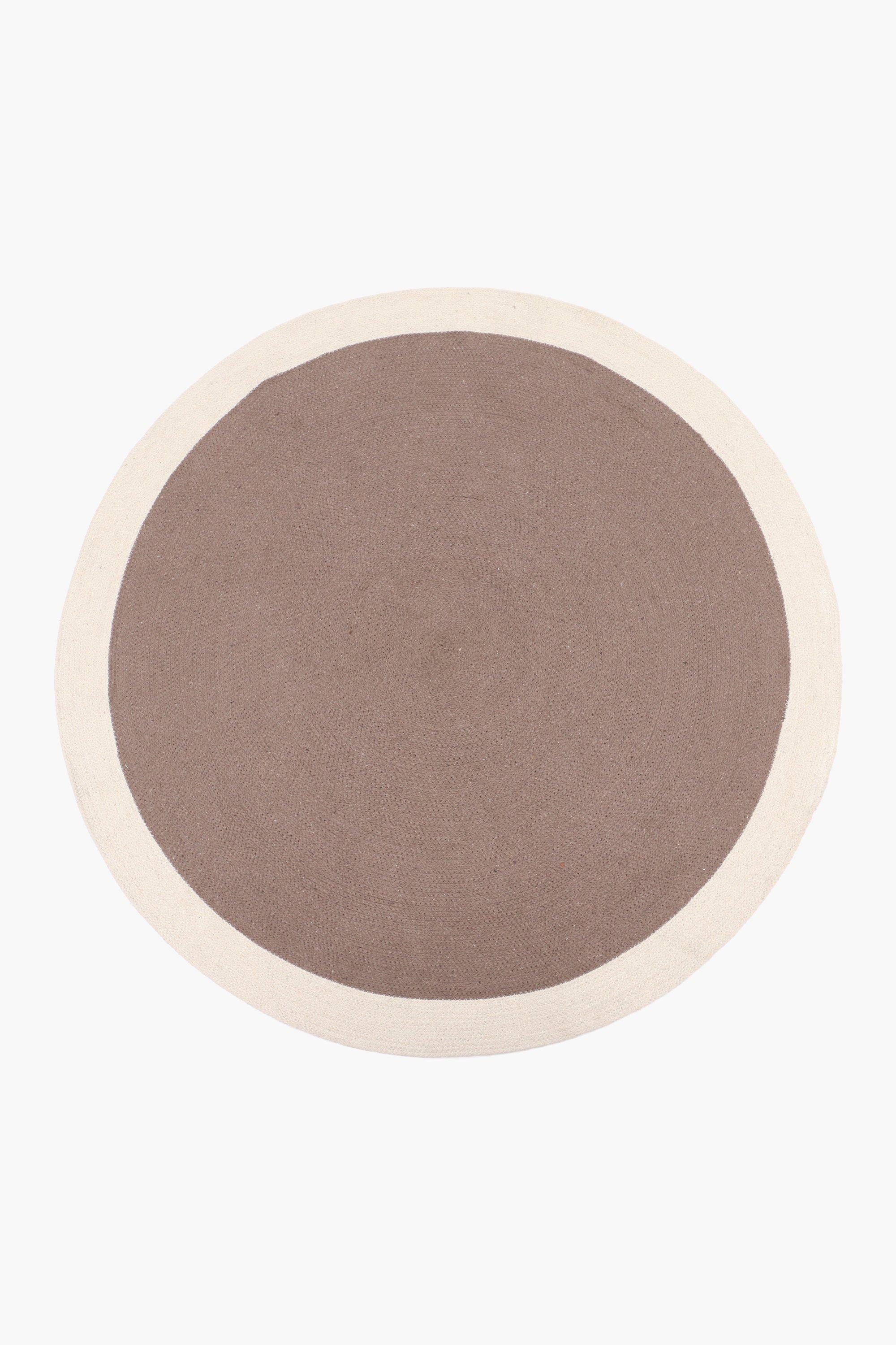 Round Rope Weave Knit Border Rug, 120cm