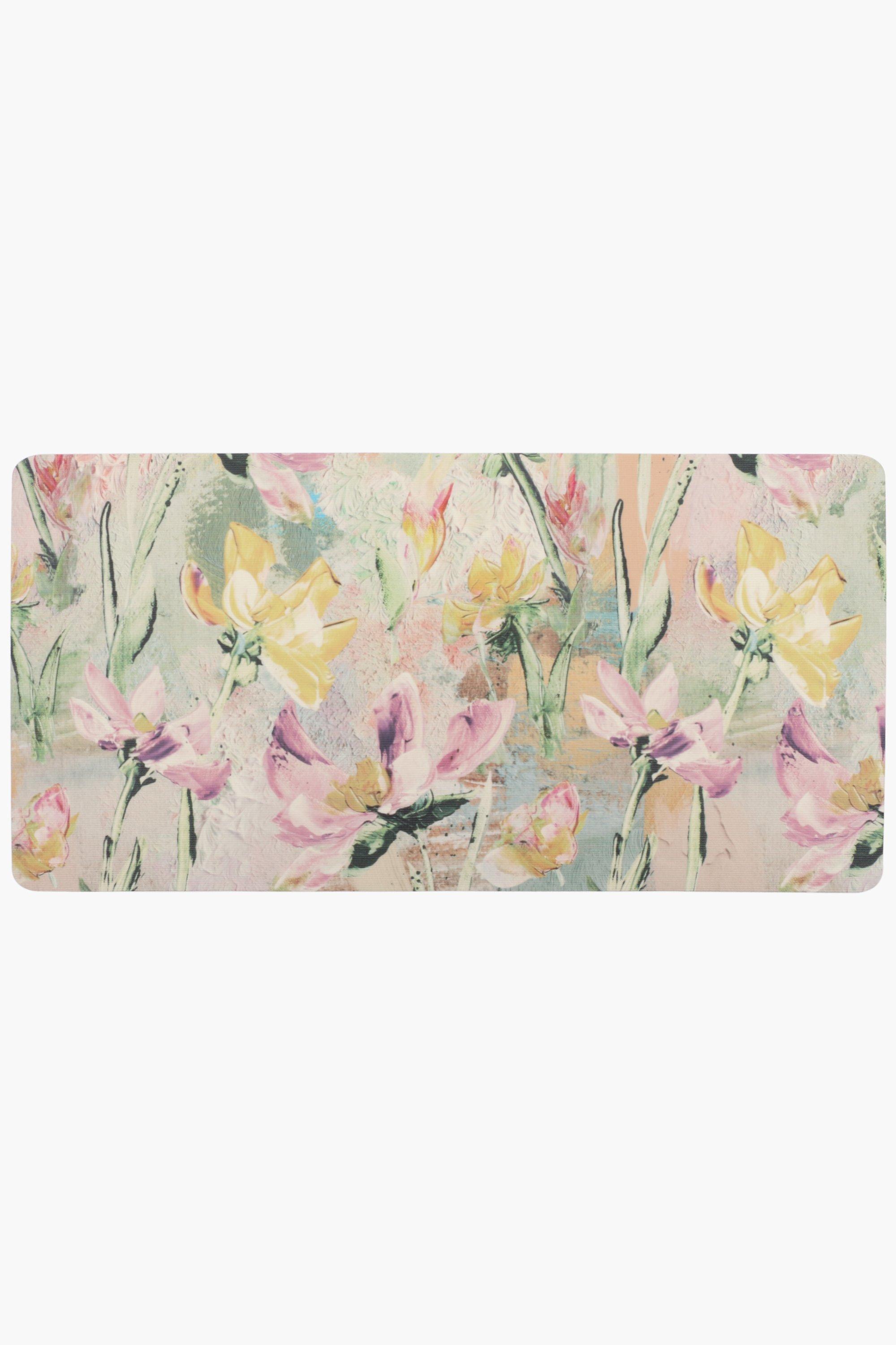 Pvc Pearl Floral Desk Mat 34x70cm