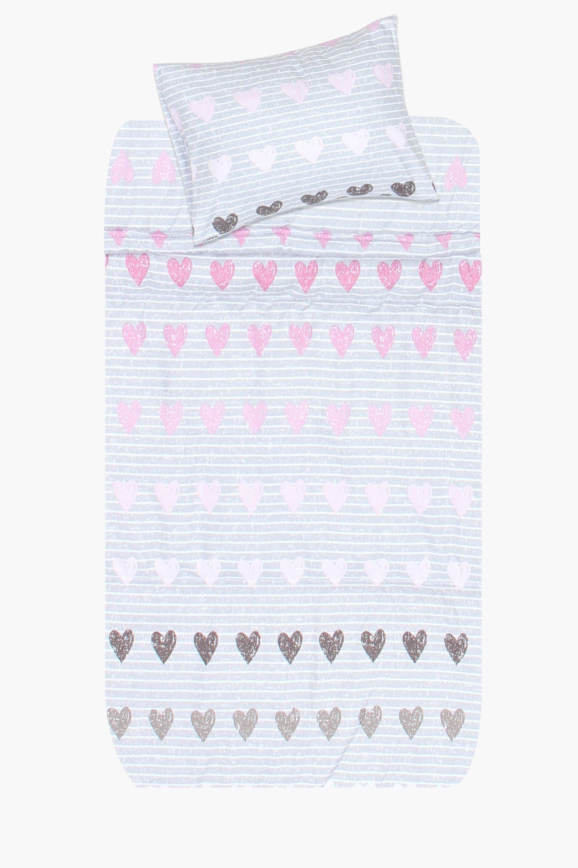 Microfibre Hearts Comforter Set