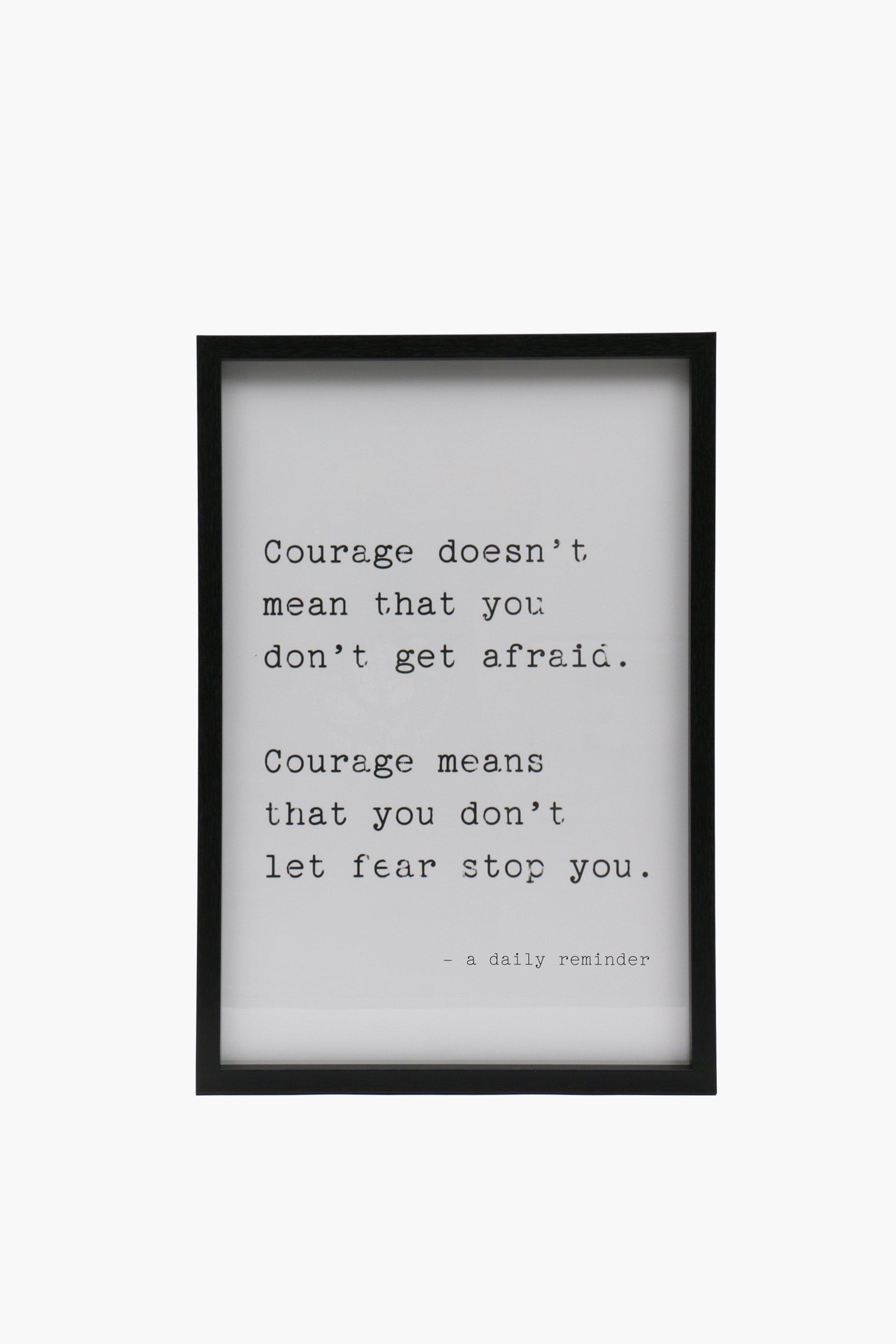 Framed Courage Script, 40x60cm