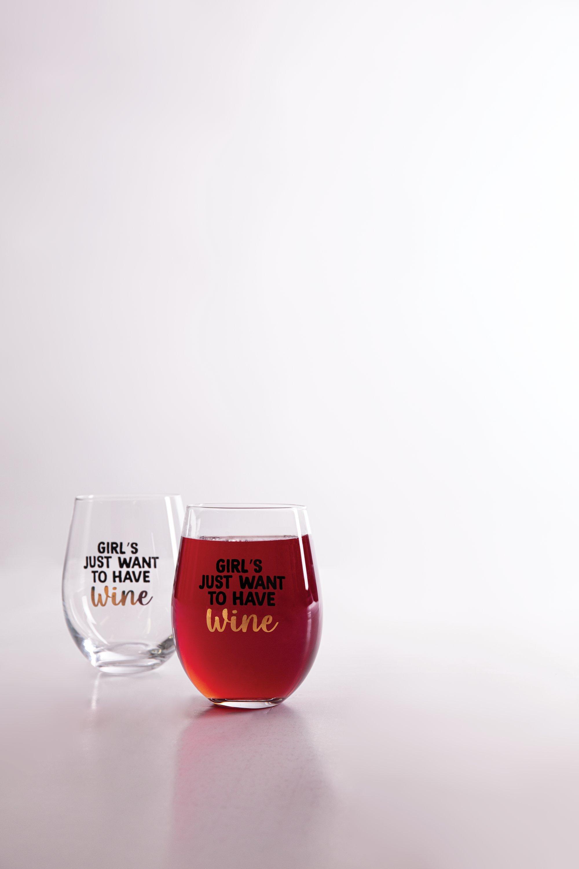 Script Stemless Wine Glasses