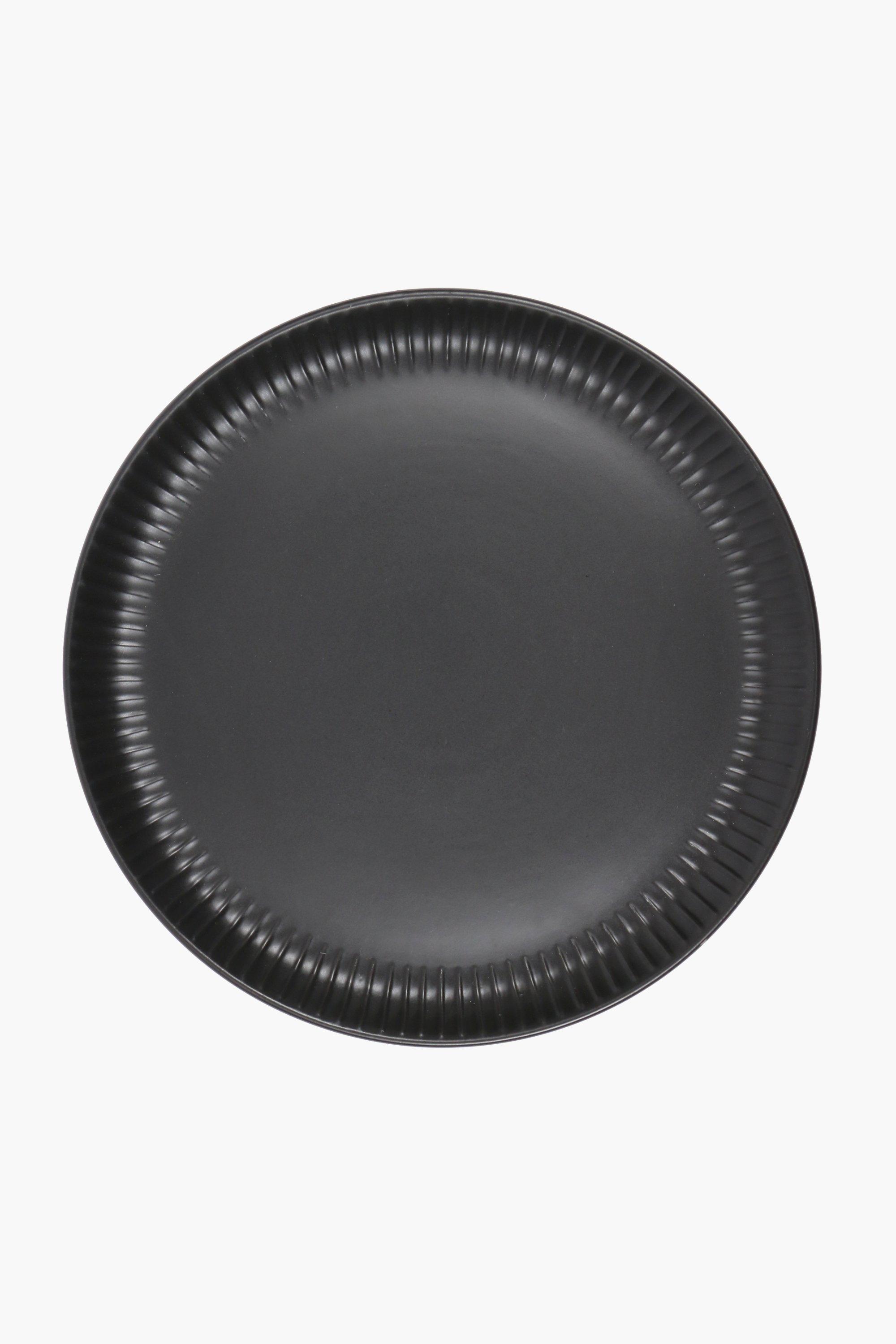 Ribbed Edge Stoneware Dinner Plate