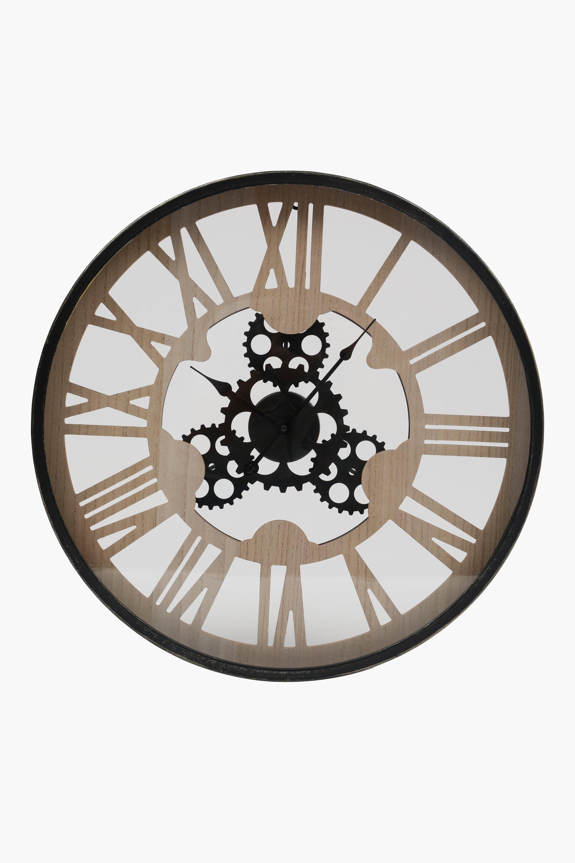 Cogs Wooden Clock, 57cm