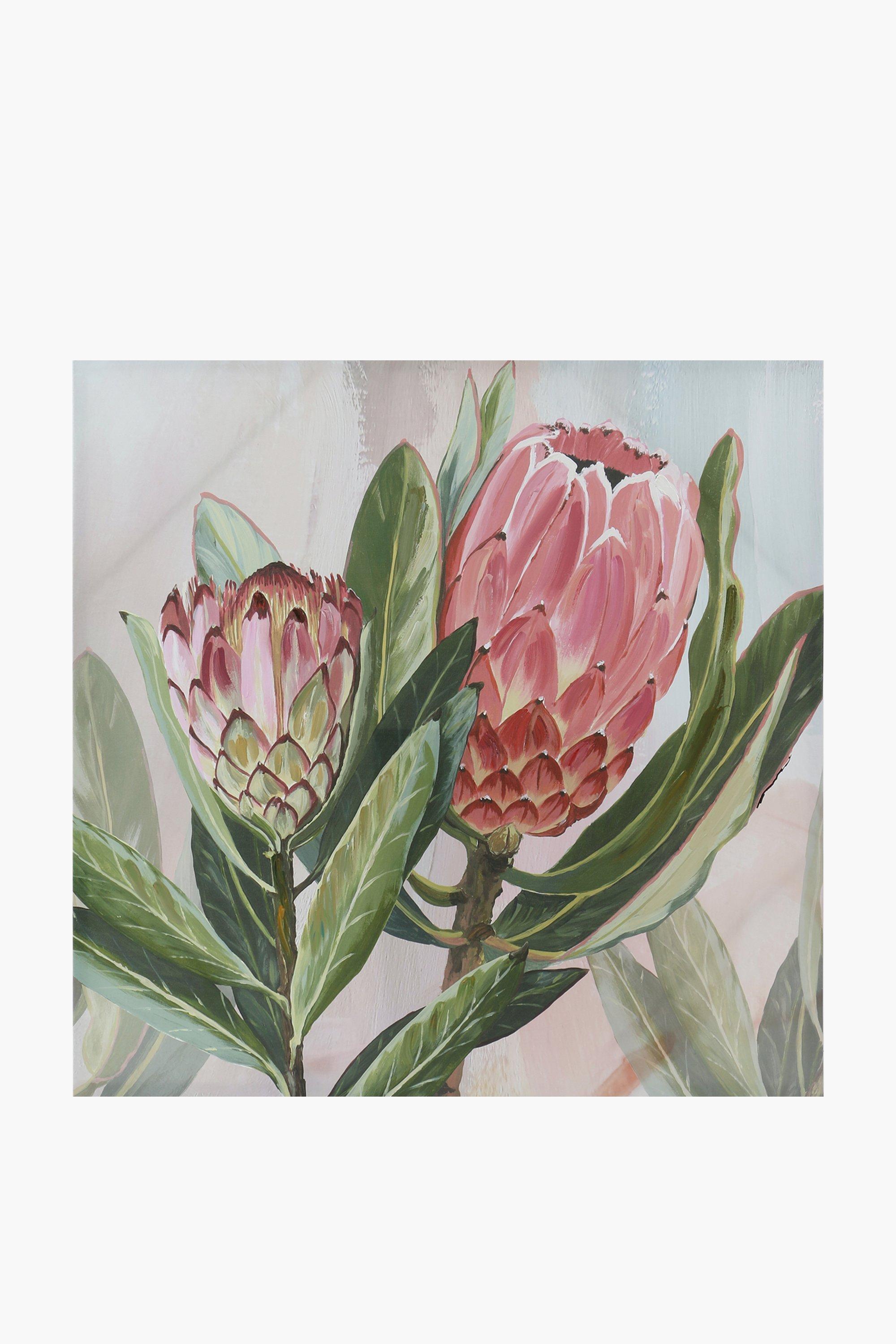 Protea Embossed Canvas, 80x80cm