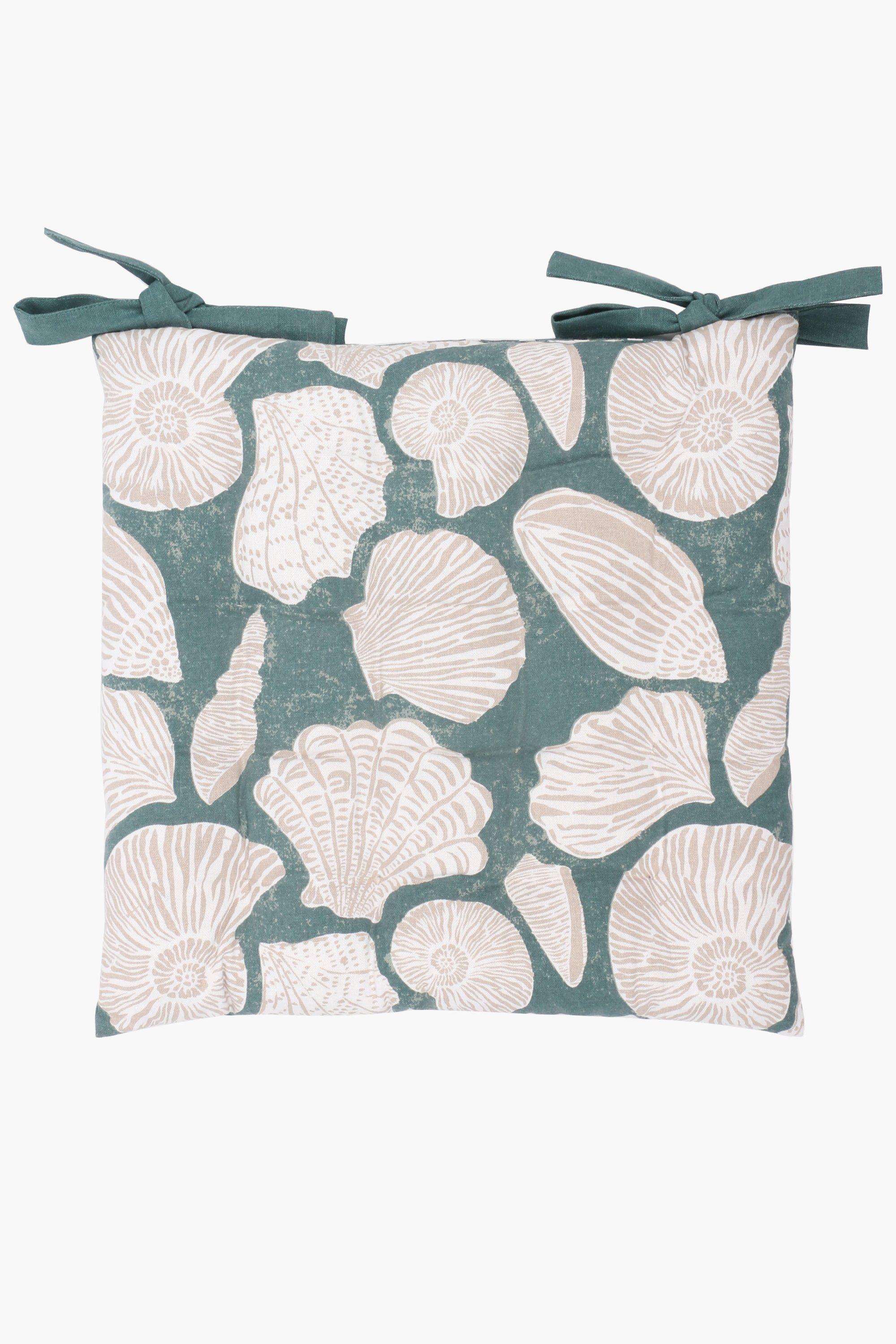 Printed Kei Shells Chair Pad, 40x40cm