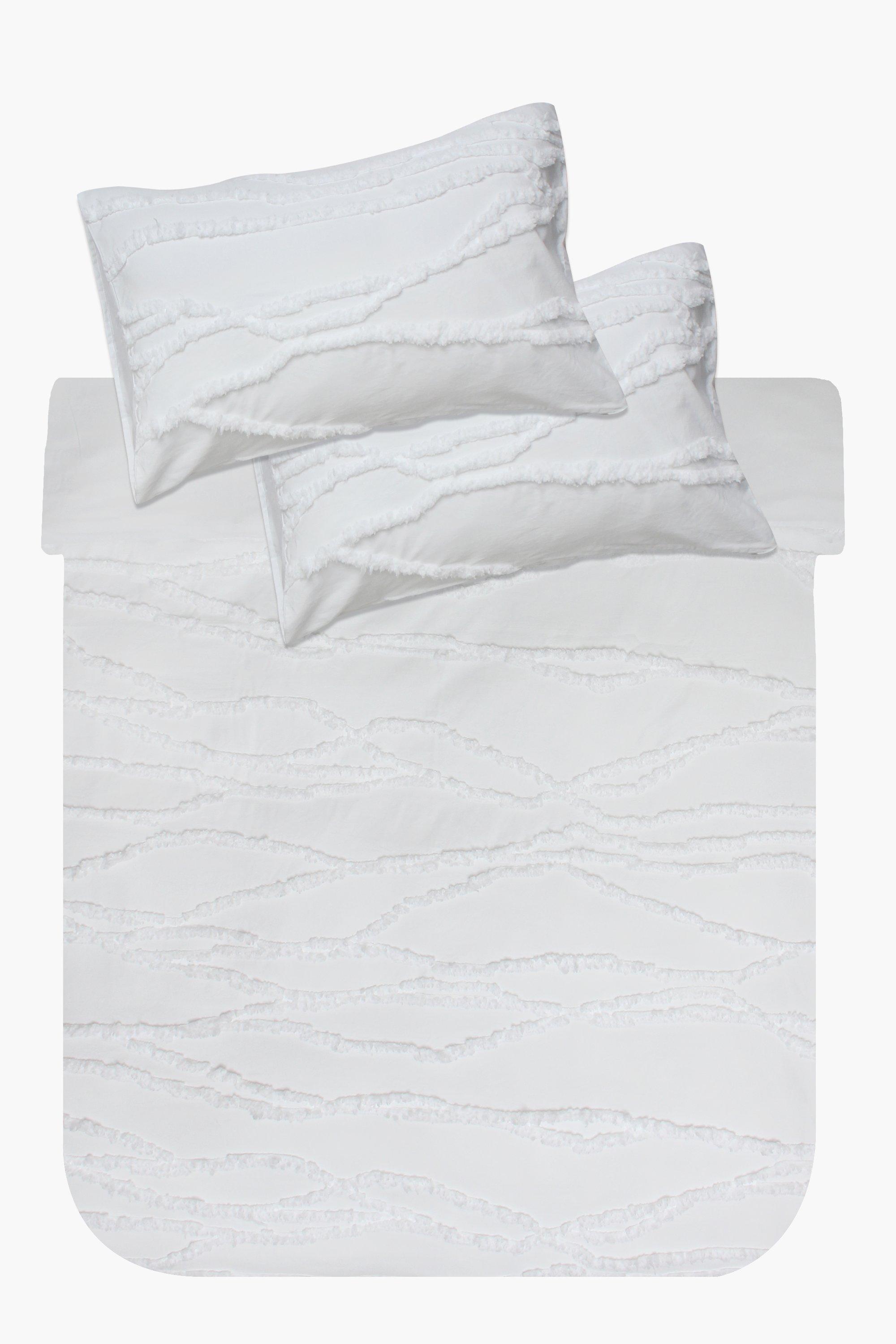 Tufted Wave Woven Jacquard Duvet Cover Set