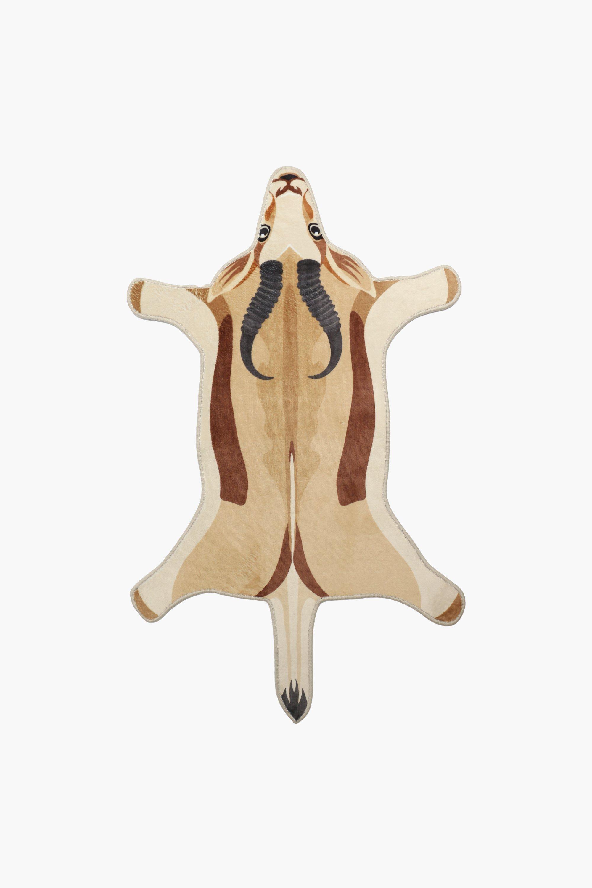 Springbok Shaped Rug, 110x36cm