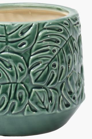 Delicious Leaf Ceramic Planter, 16x14cm