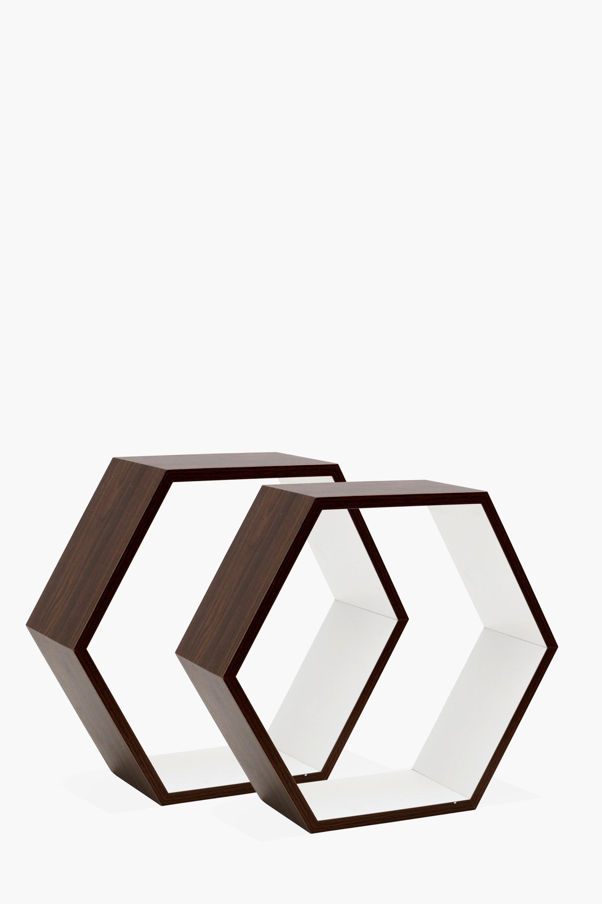 2 Piece Hex Shelf Set, 37x32cm