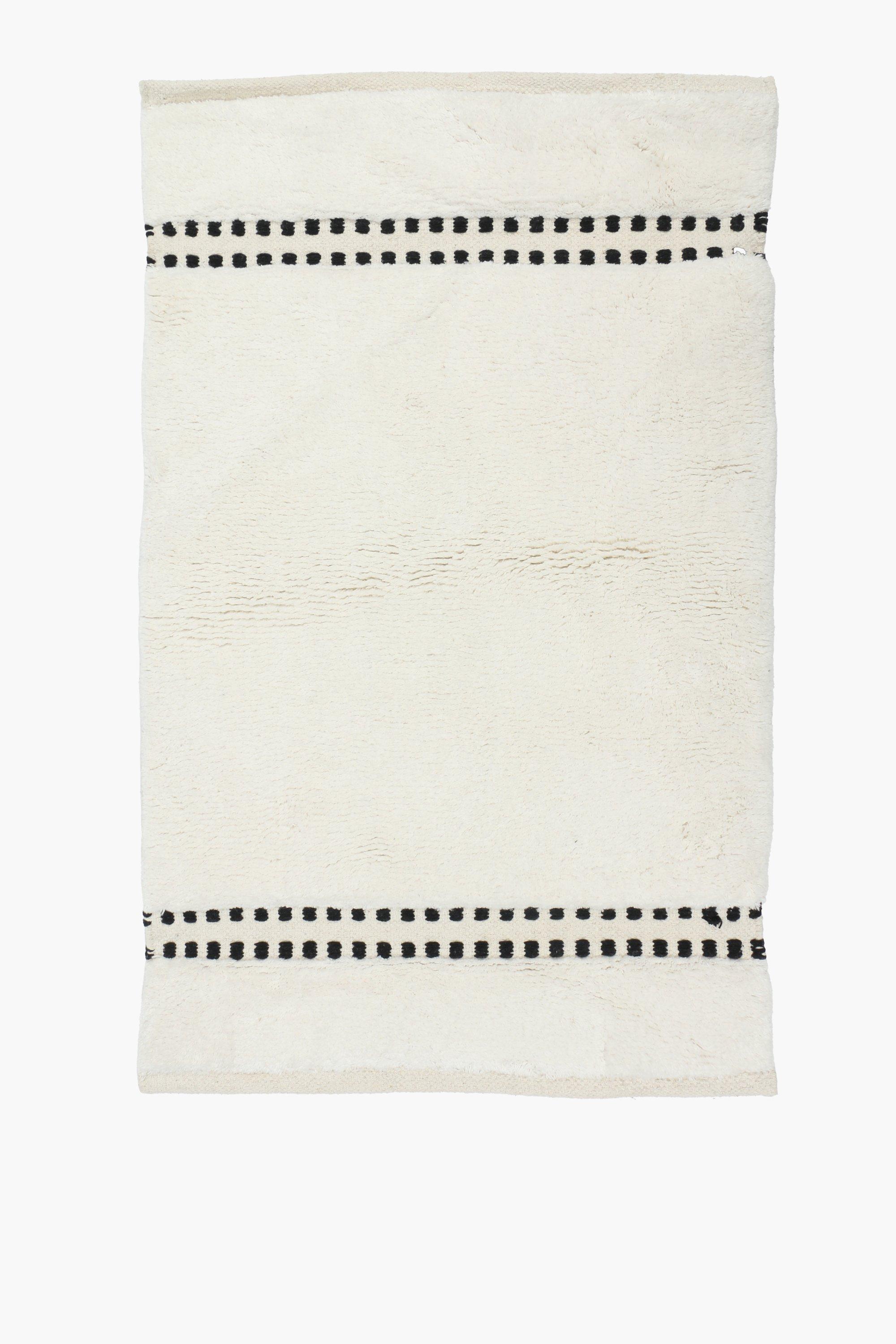 Dotted Line Cotton Bath Mat, 70x110cm