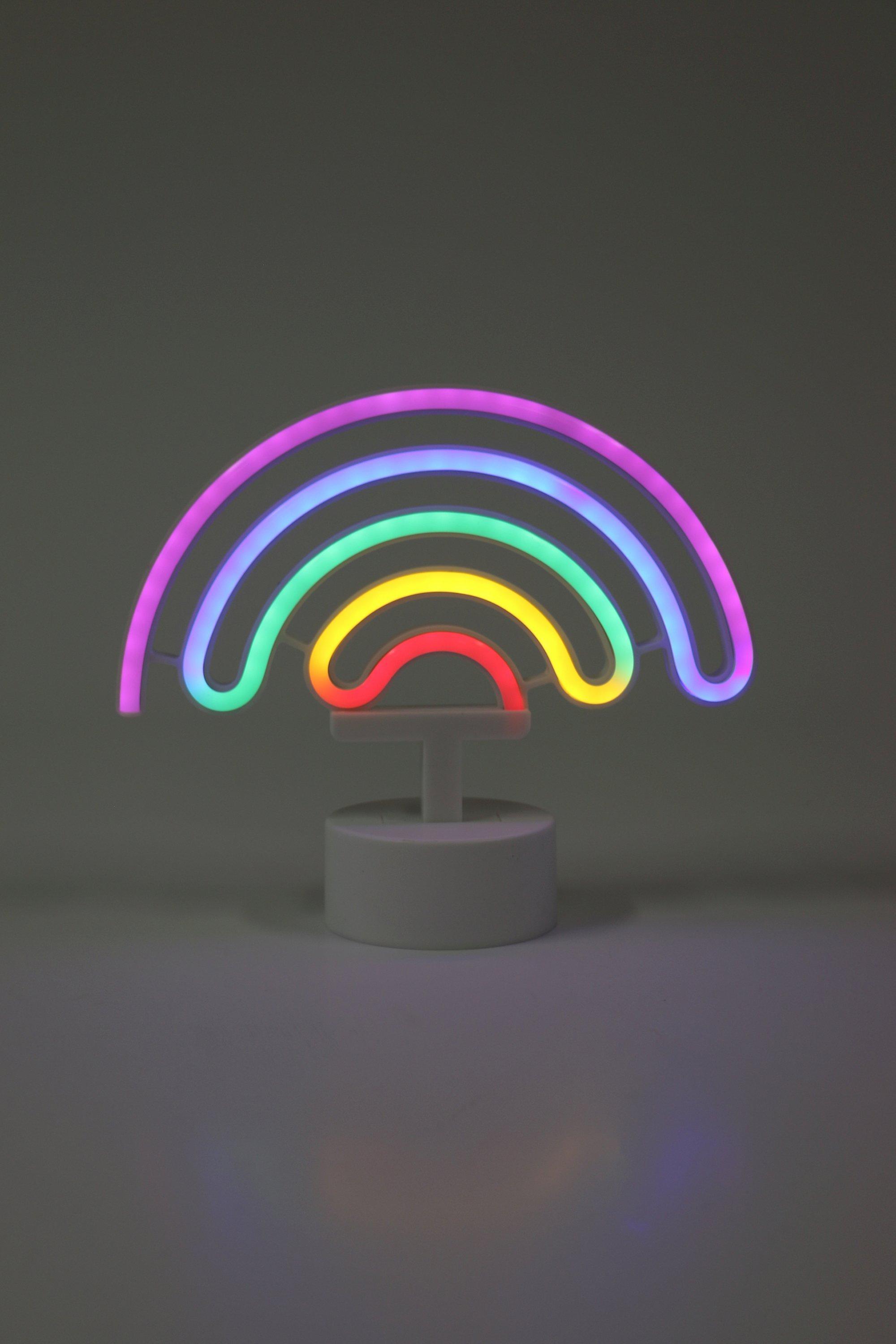 Neon Rainbow Battery Operated Led Light On Stand