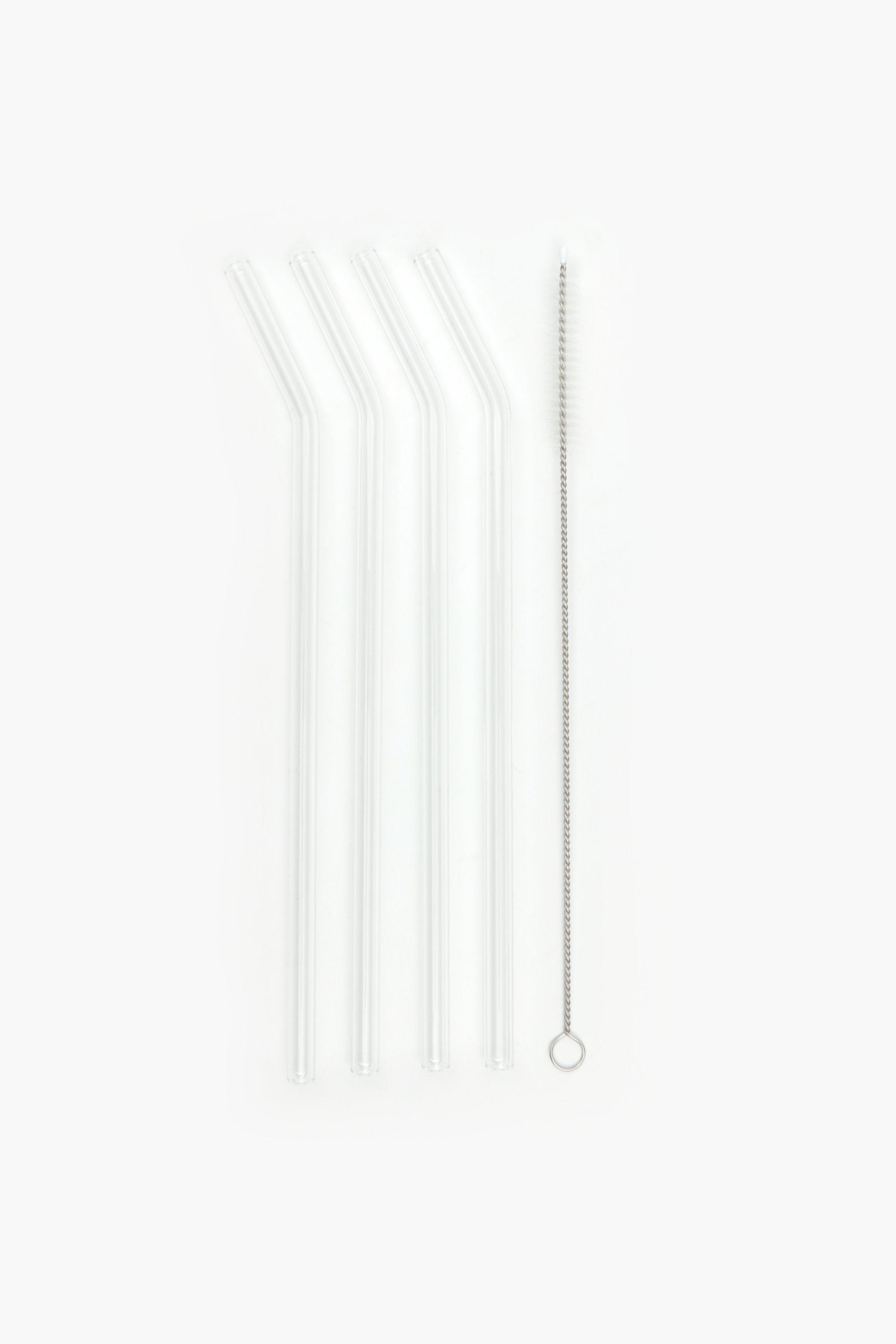 5 Pack Glass Straw Set