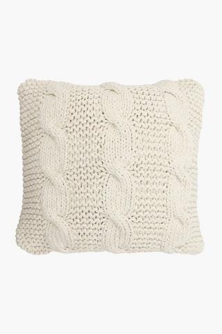 Premium Textured Knit Feather Scatter Cushion, 60x60cm