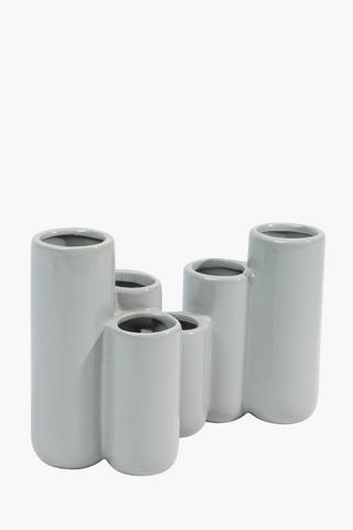 Ceramic Multi-pipe Vase, 23x15cm